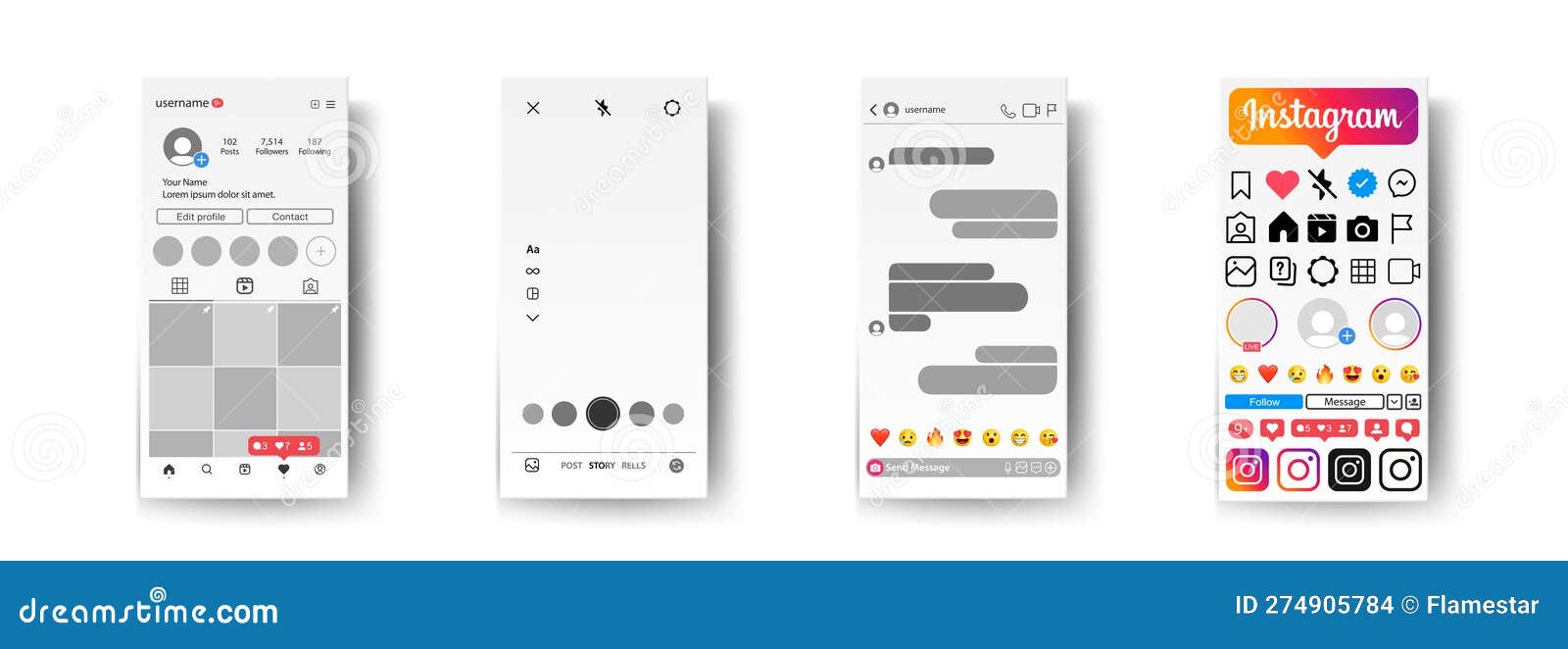 Instagram Post Template Vector Illustration. Perfect Social Media Post ...