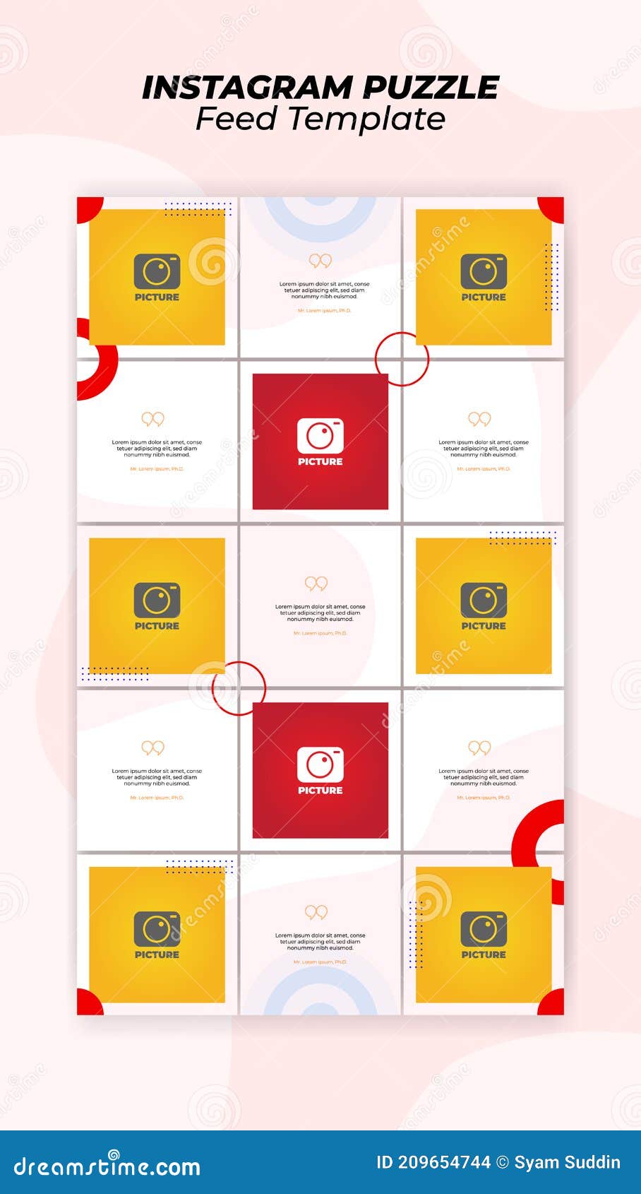 Instagram Puzzle Feed Template Vector Illustration | CartoonDealer.com ...