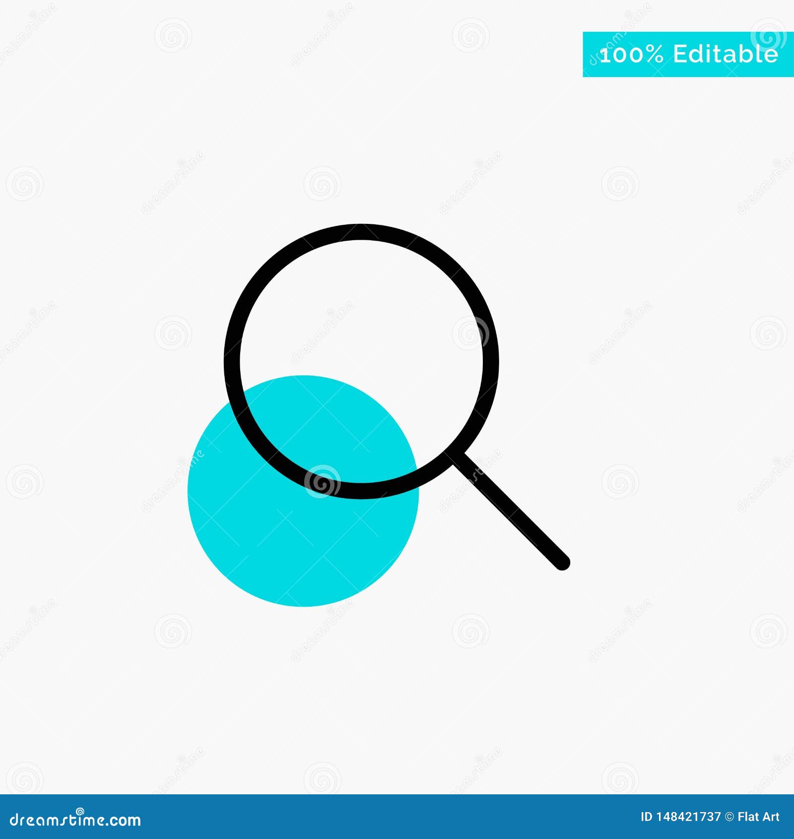 Instagram, Search, Sets Turquoise Highlight Circle Point Vector Icon ...