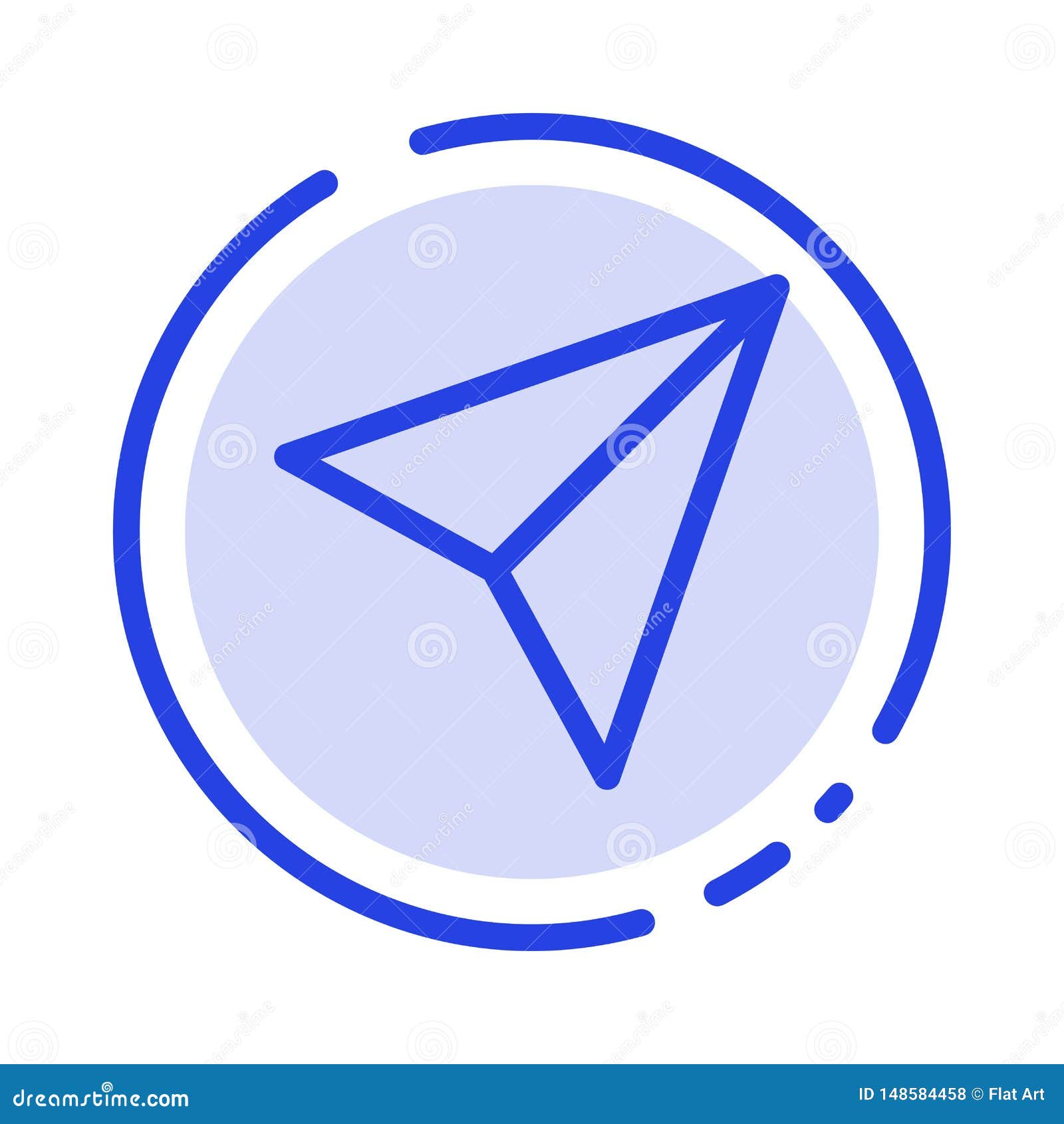 Instagram, Sets, Share Blue Dotted Line Line Icon Stock Vector ...