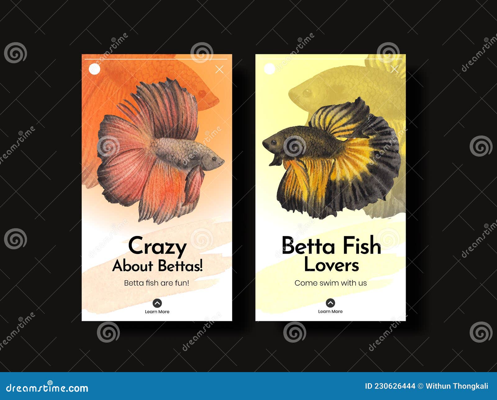 Sea Fish. 3 Kind Of Vector Black Silhouettes Seamless Border ...