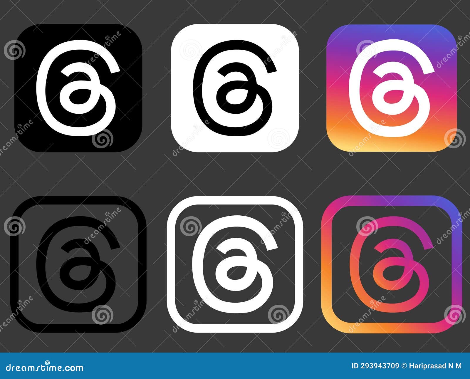 Instagram Threads New Social Media Icon Collection Icon Chart Editorial ...