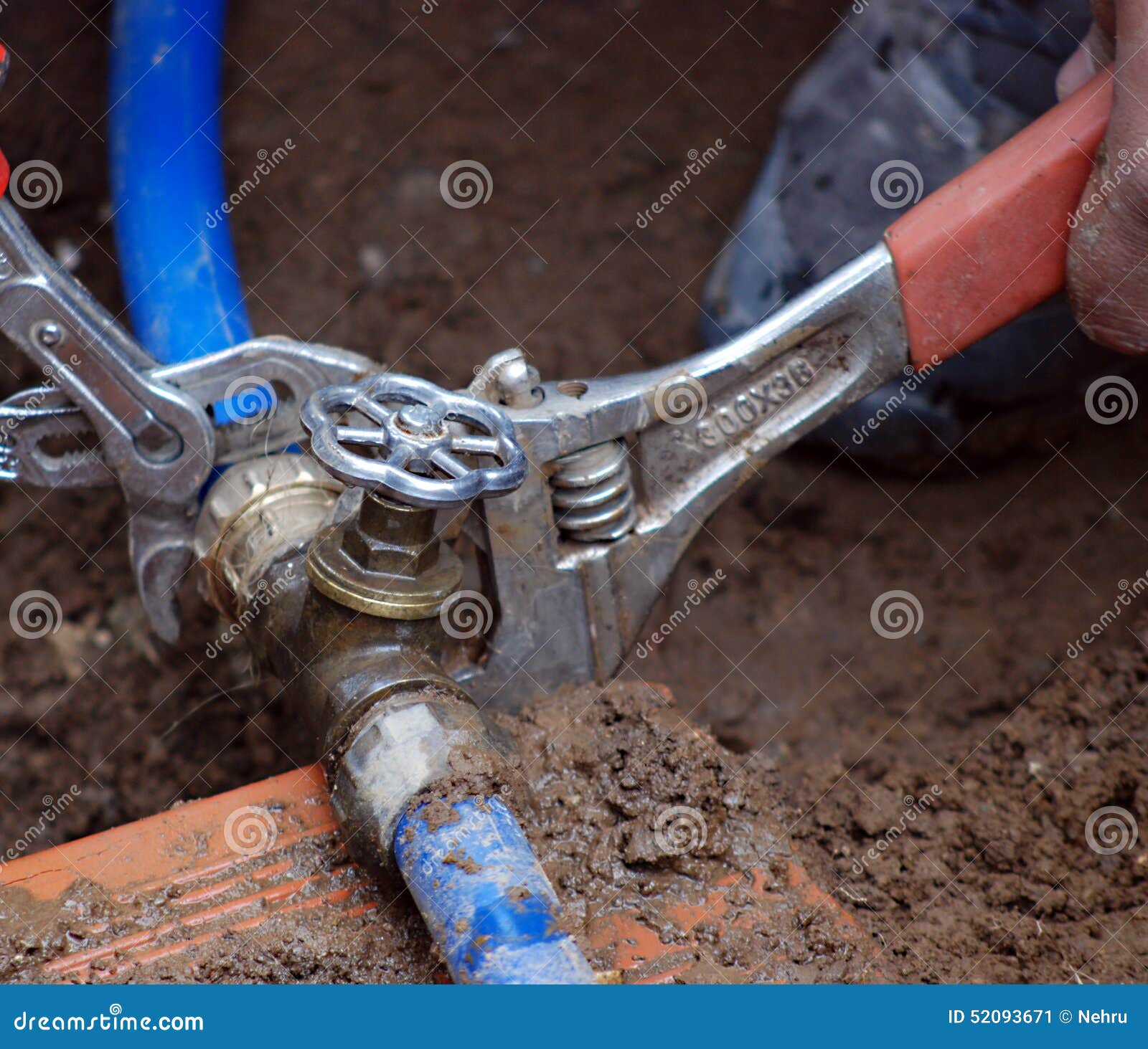 Instalation of a Water in a House Stock Image - Image of house, fixing ...