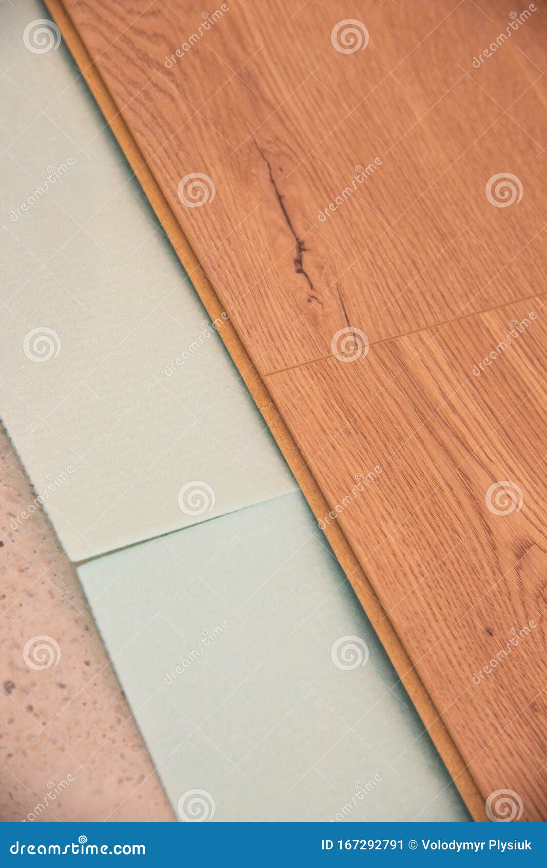 Instaling Floor Laminate Flooring with Texture Hardwood, Top View ...