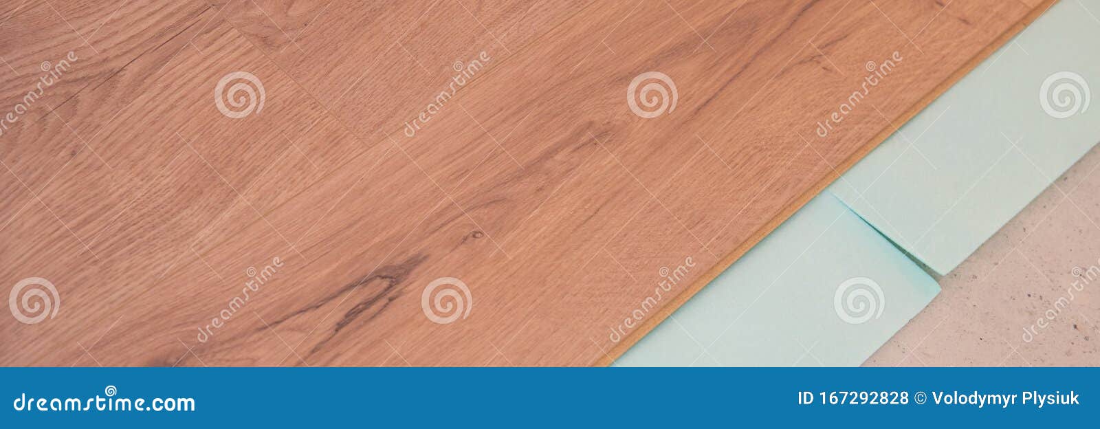 Instaling Floor Laminate Flooring with Texture Hardwood, Top View ...