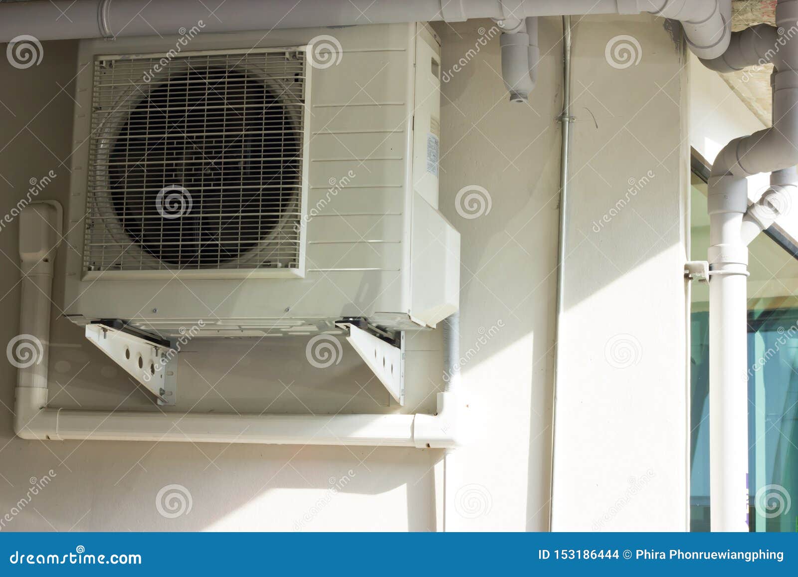 Install Air Conditioning in the Building Stock Photo - Image of roof ...