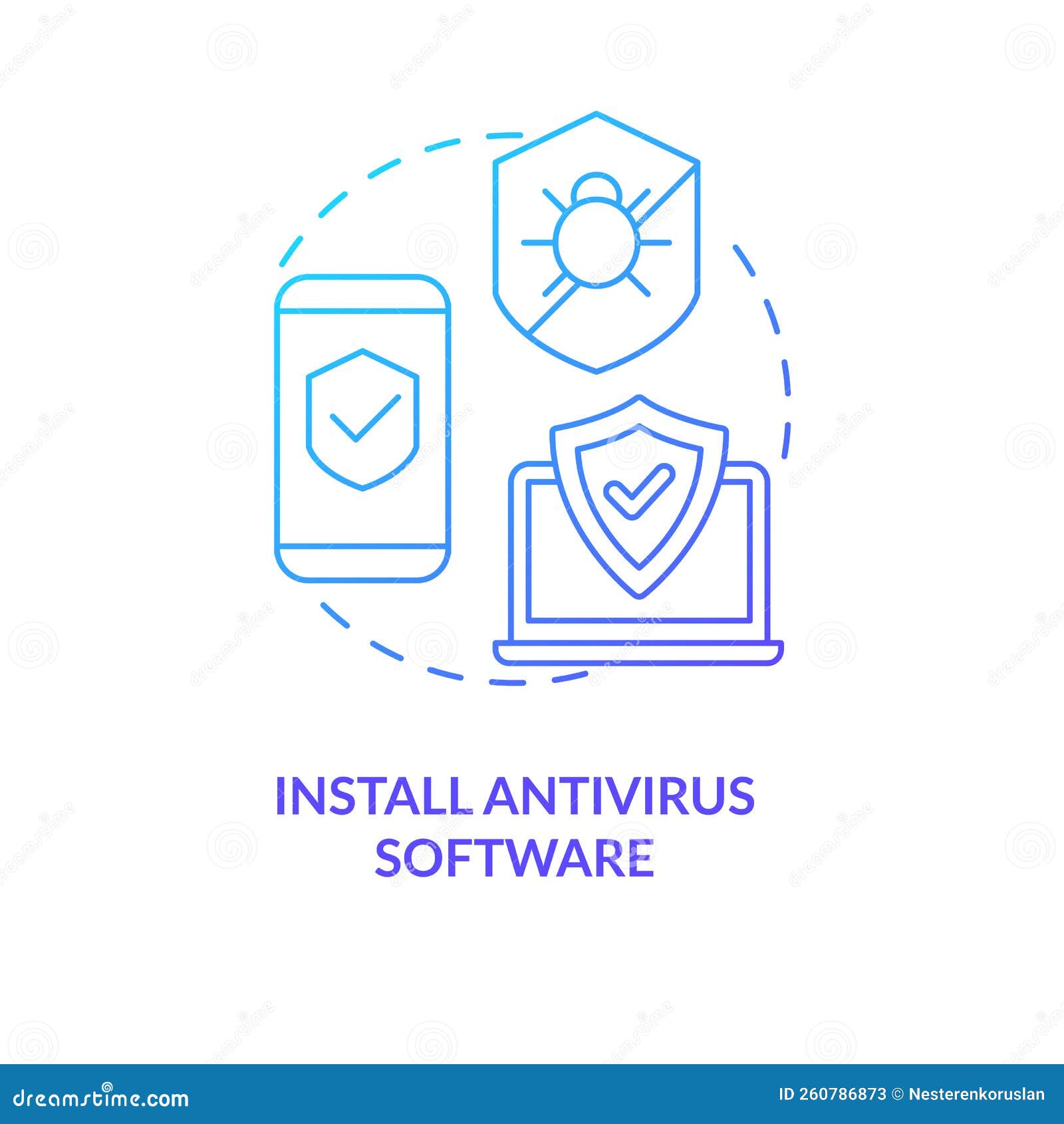 Antivirus Gradient Fill Desktop Icon Cartoon Vector | CartoonDealer.com ...