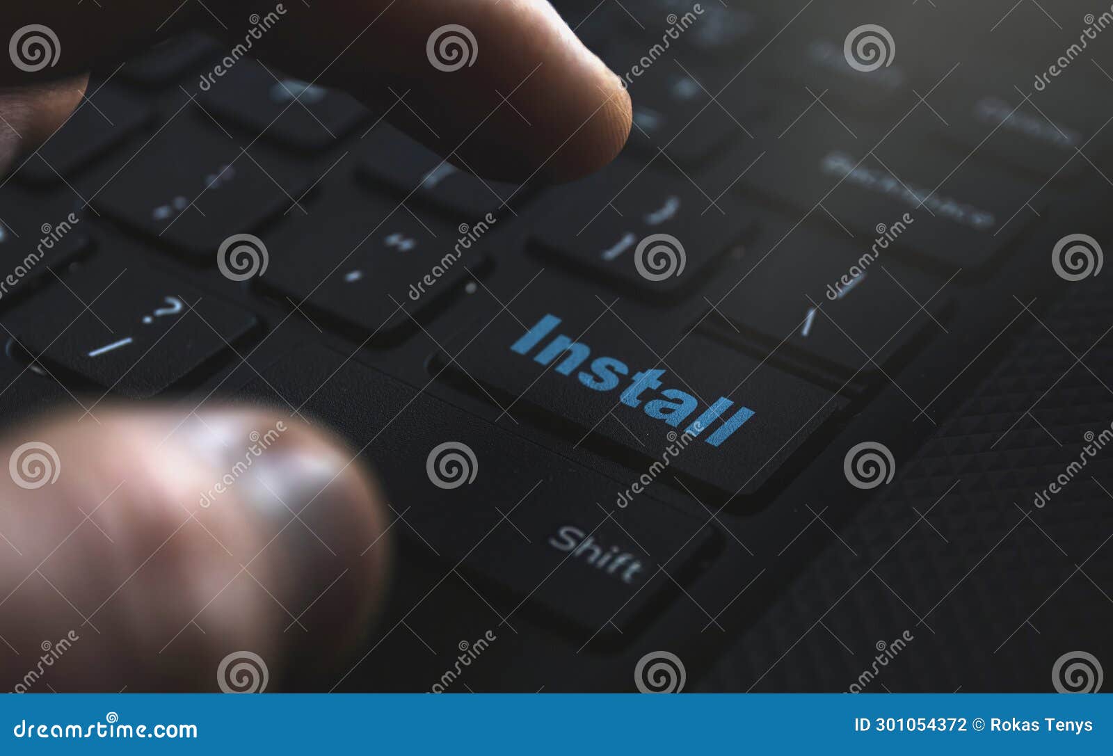 Install Button on Keyboard. Concept for Installing Applications on Computer Stock Photo - Image ...