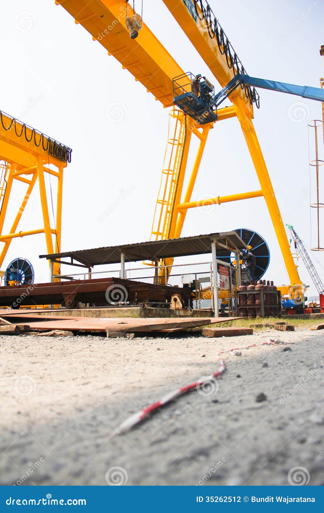 Install a crane stock photo. Image of industrial, overhead - 35262512