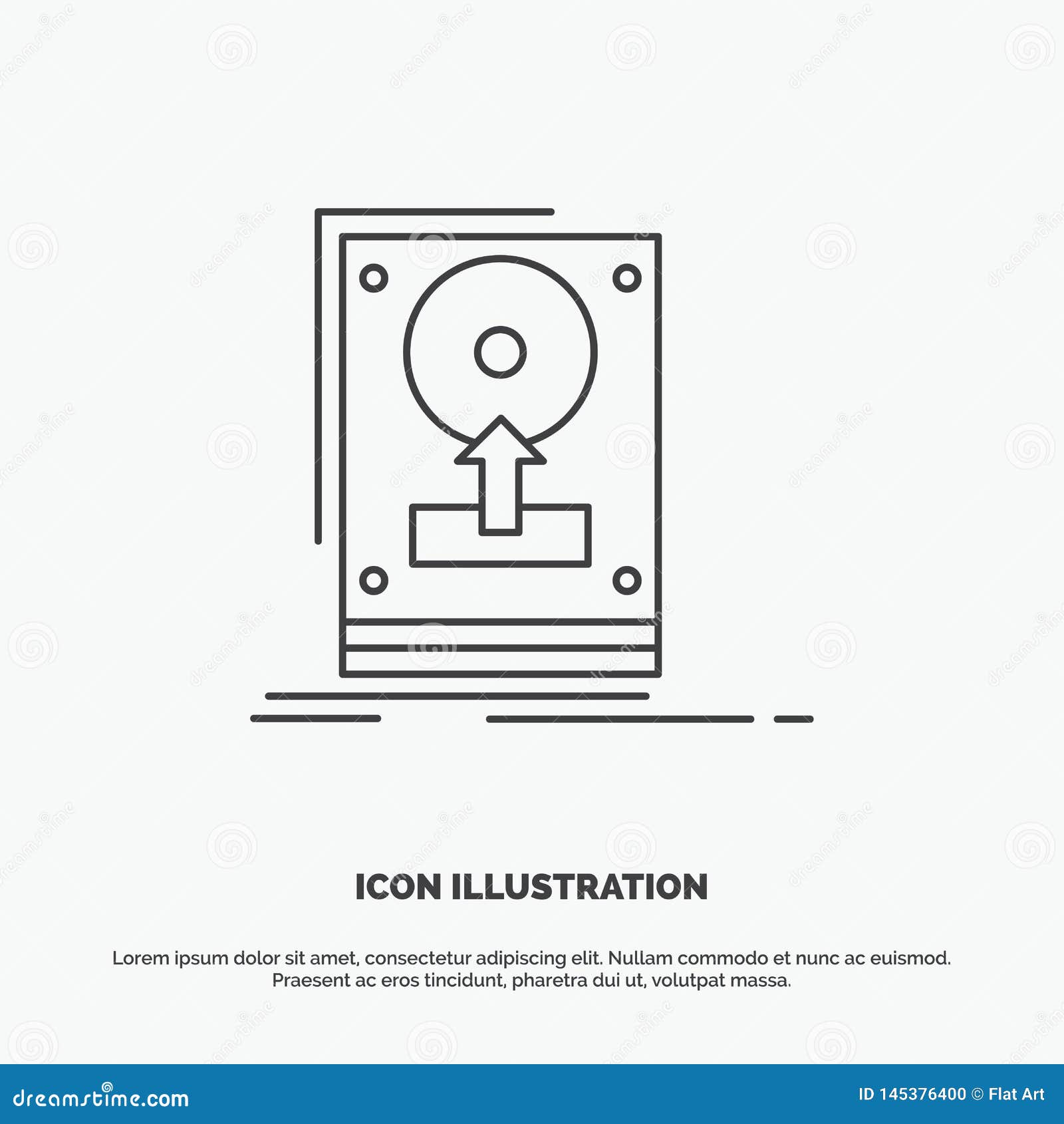 Install Drive Hdd Save Upload Icon Line Vector Gray Symbol For Ui And Ux Website Or Mobile