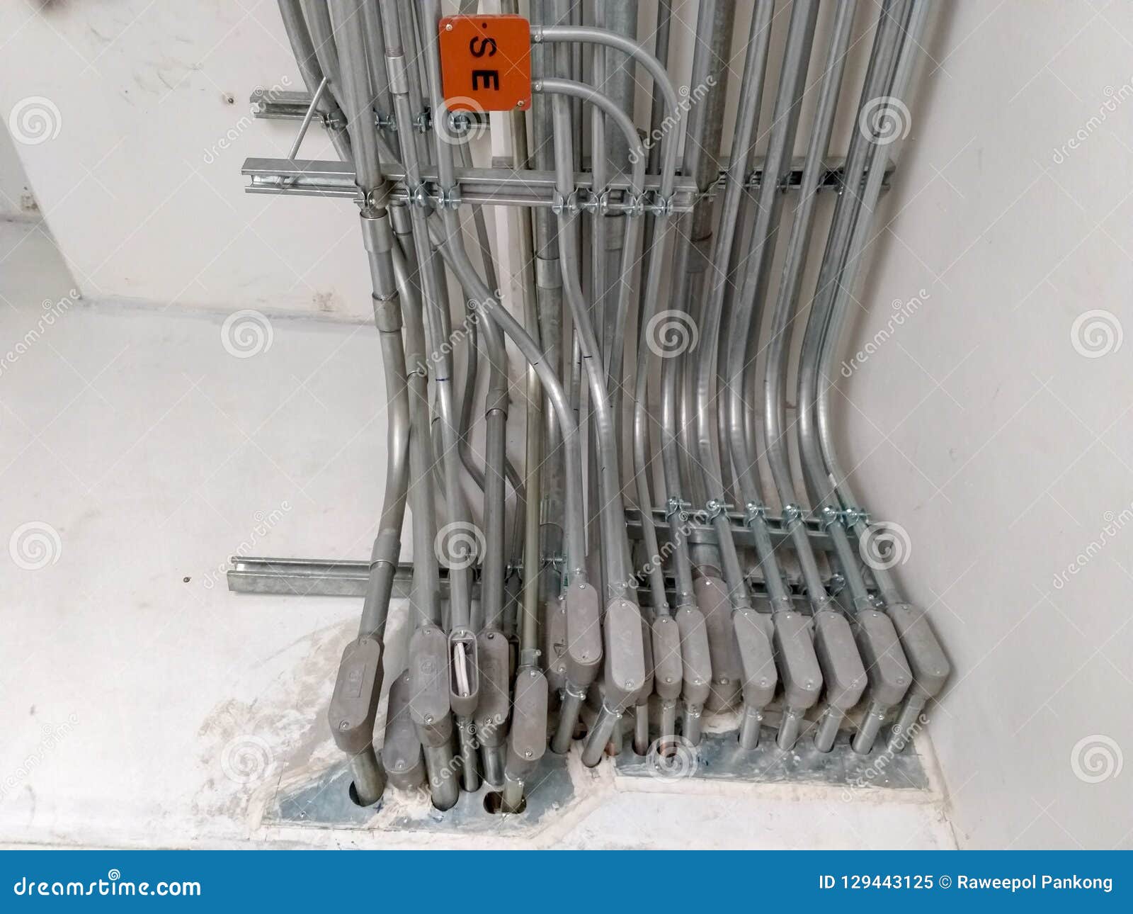 Install Electrical Systems in Buildings. Stock Image - Image of texture ...