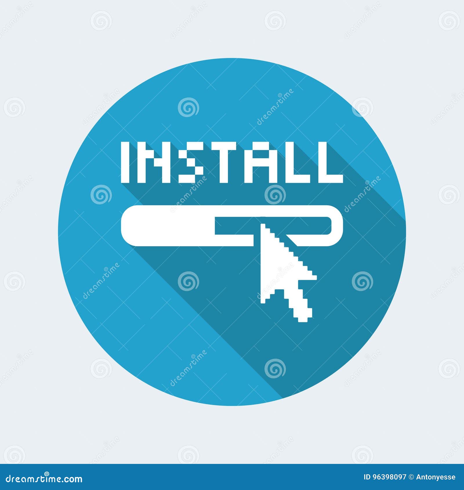 Install icon stock vector. Illustration of loading, internet - 96398097