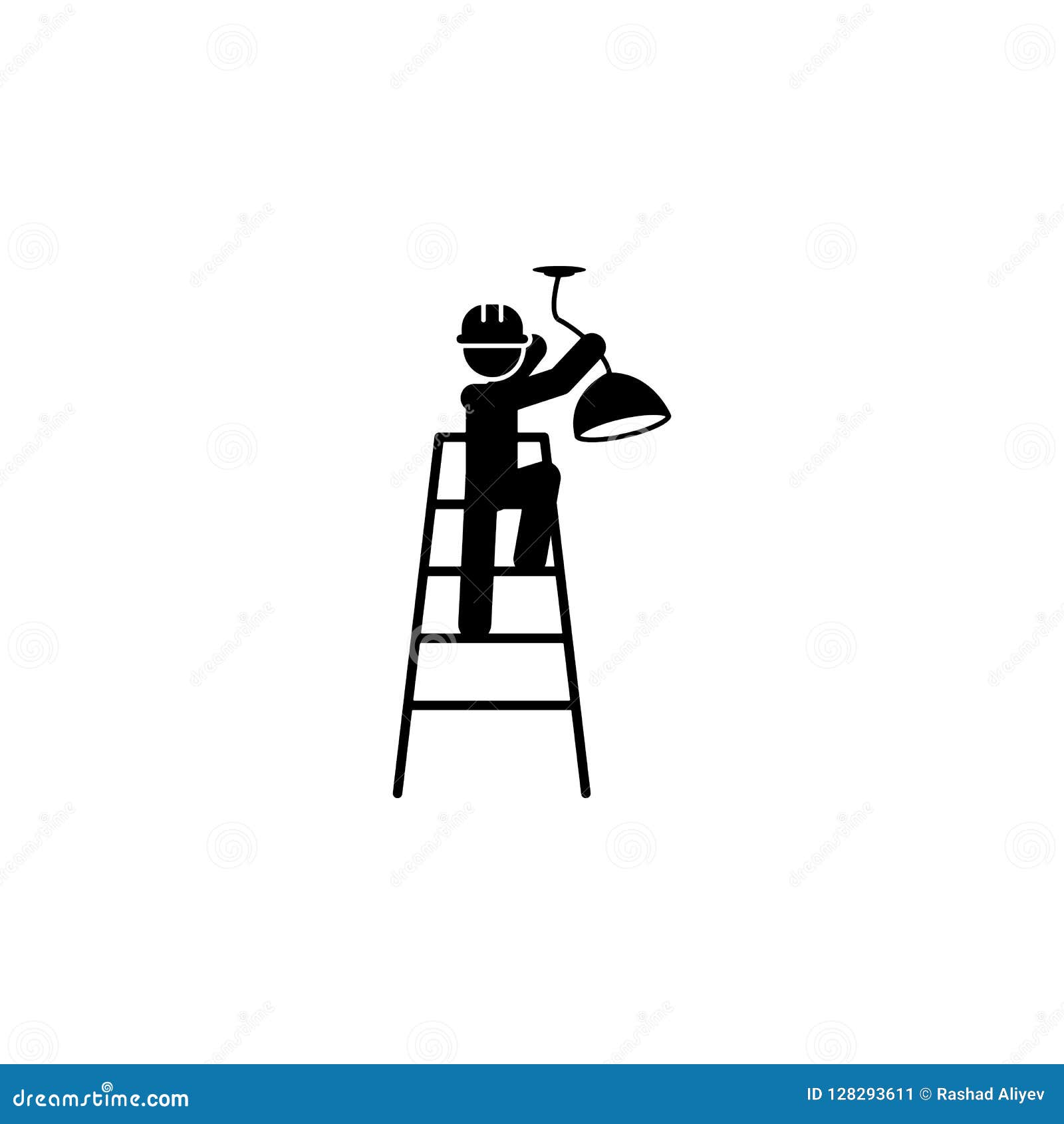 Install, Lamp Worker Icon. Element of Construction Worker for Mobile ...