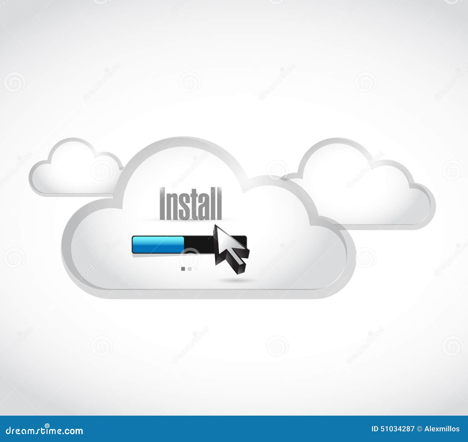 Install Loading Bar Cloud Computing Illustration Stock Illustration ...