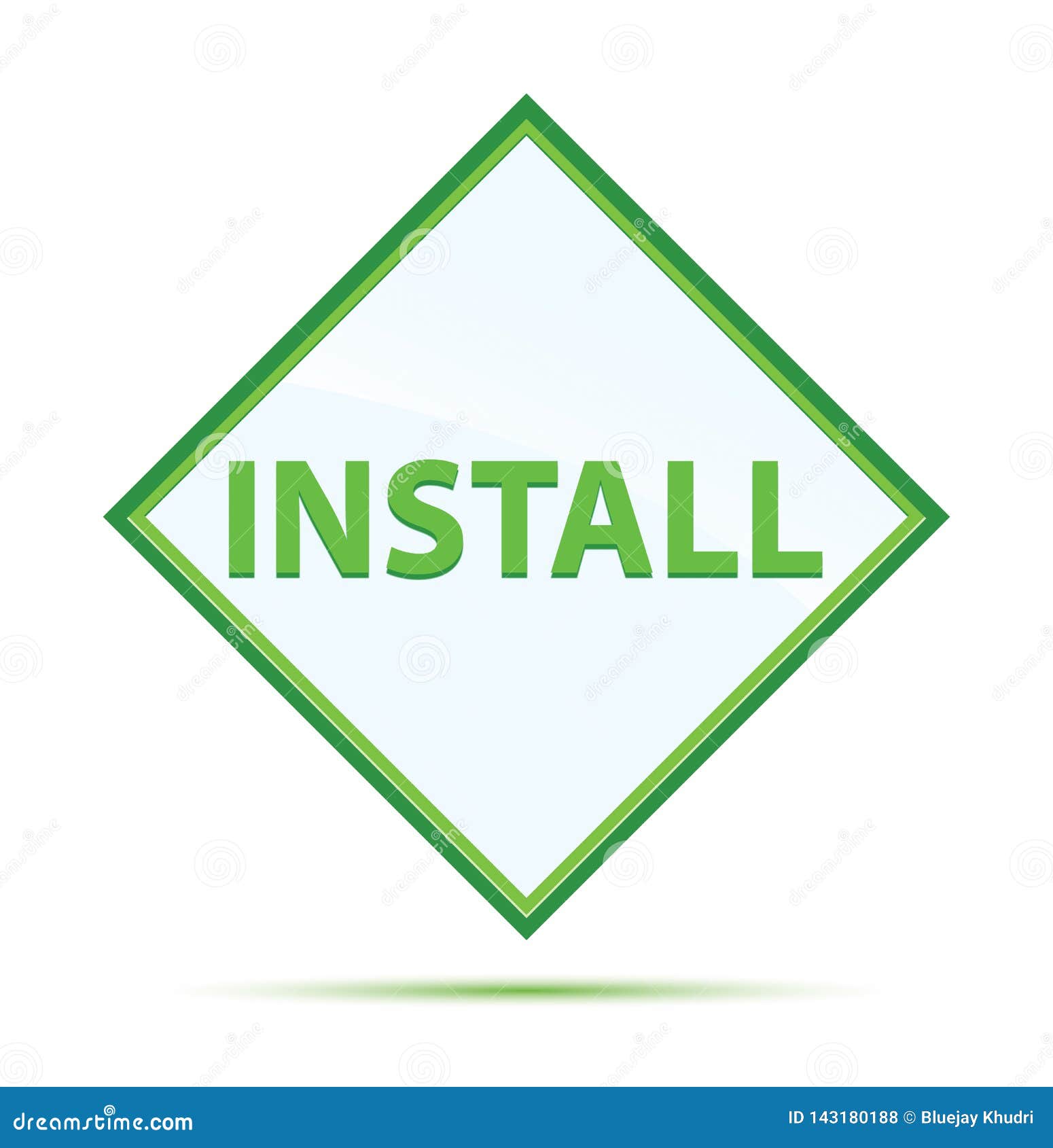 Install Modern Abstract Green Diamond Button Stock Illustration ...