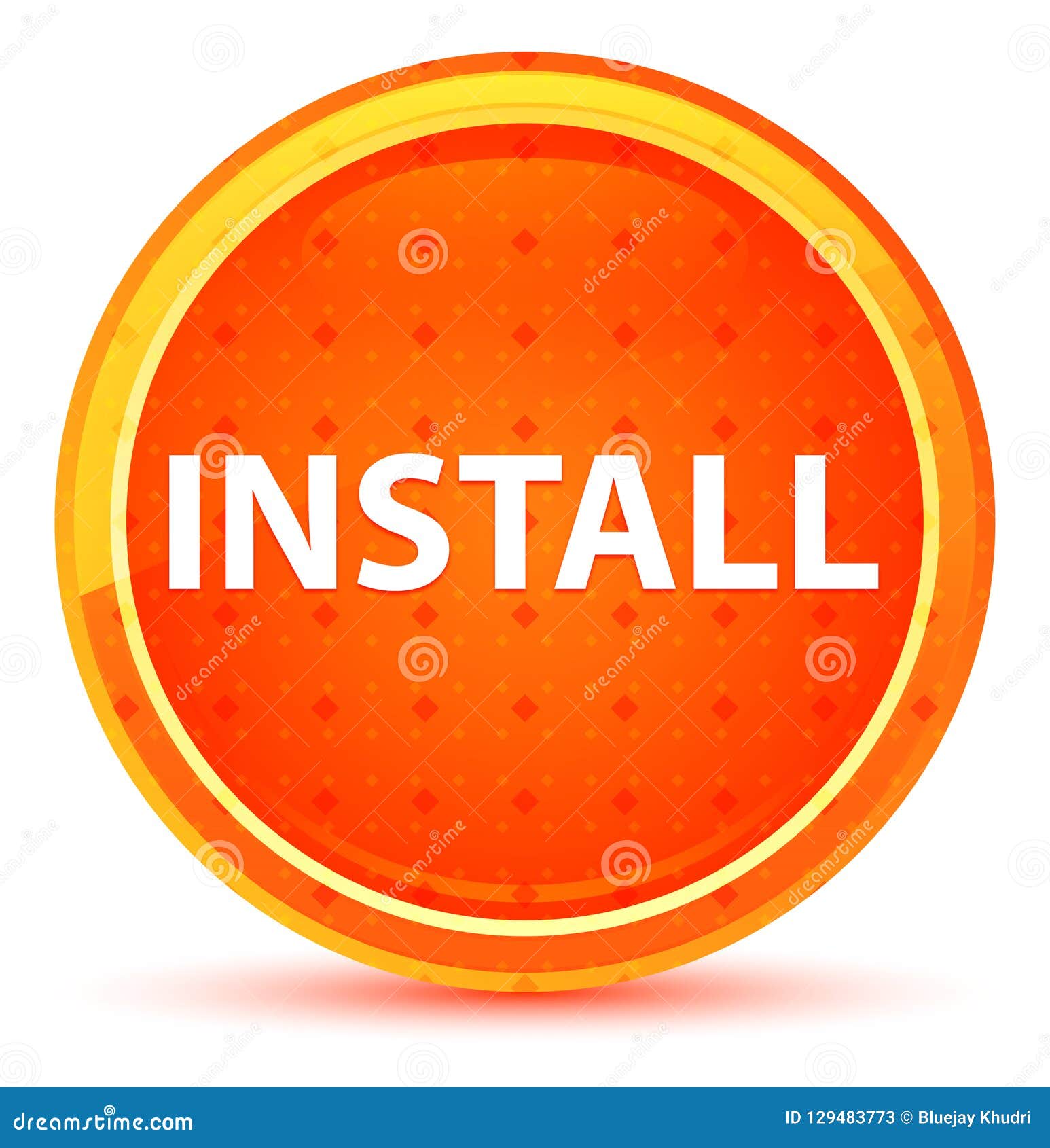 Install Natural Orange Round Button Stock Illustration - Illustration ...