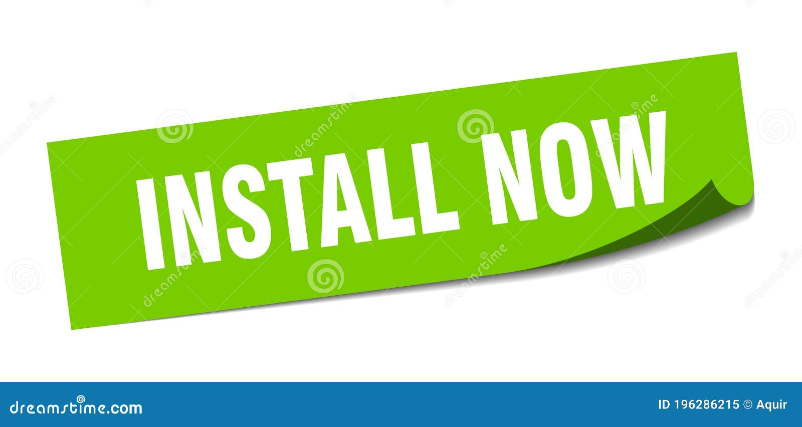 Install Now Sticker. Square Isolated Label Sign. Peeler Stock Vector ...