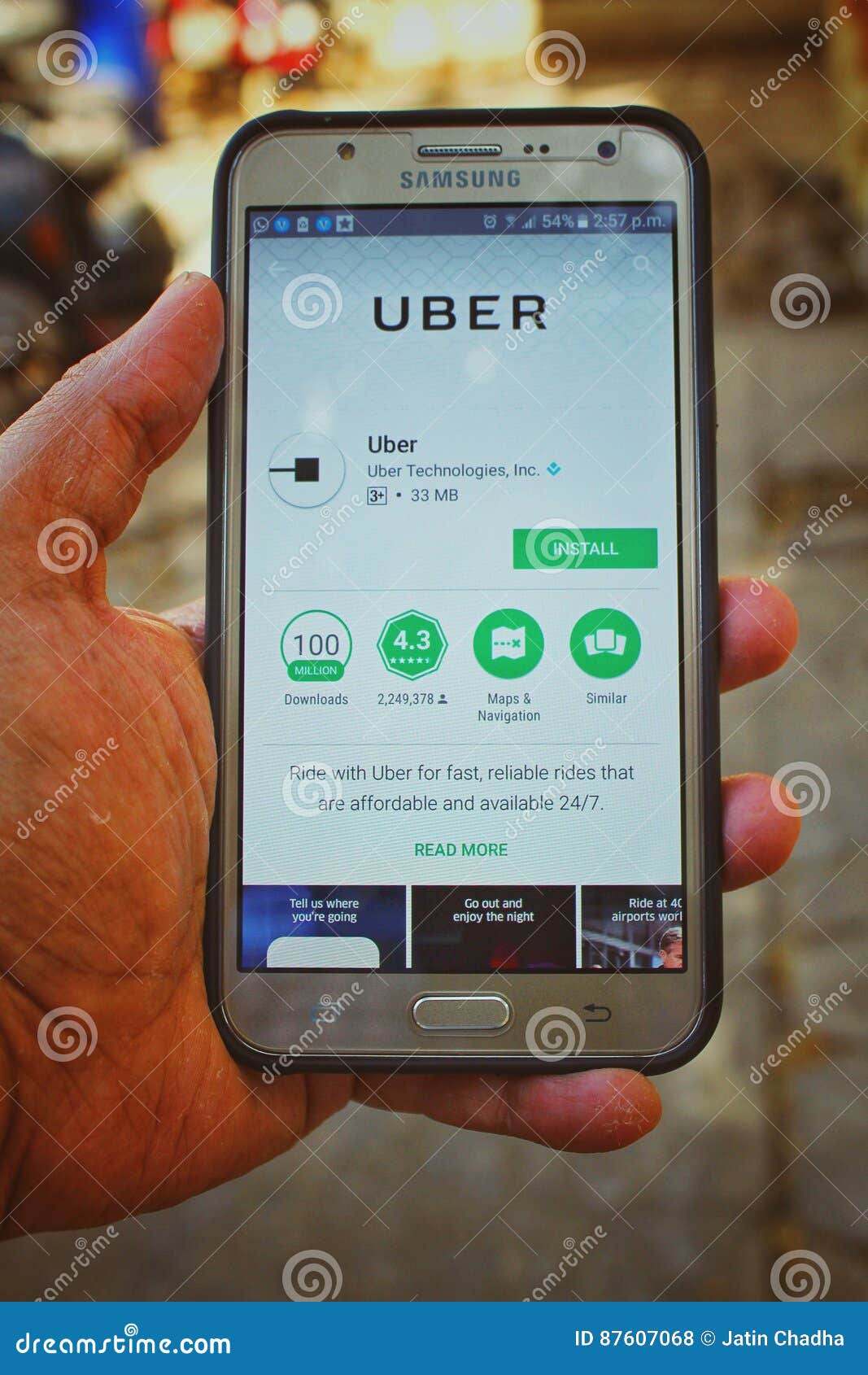 Install Uber App editorial stock photo. Image of technology - 87607068