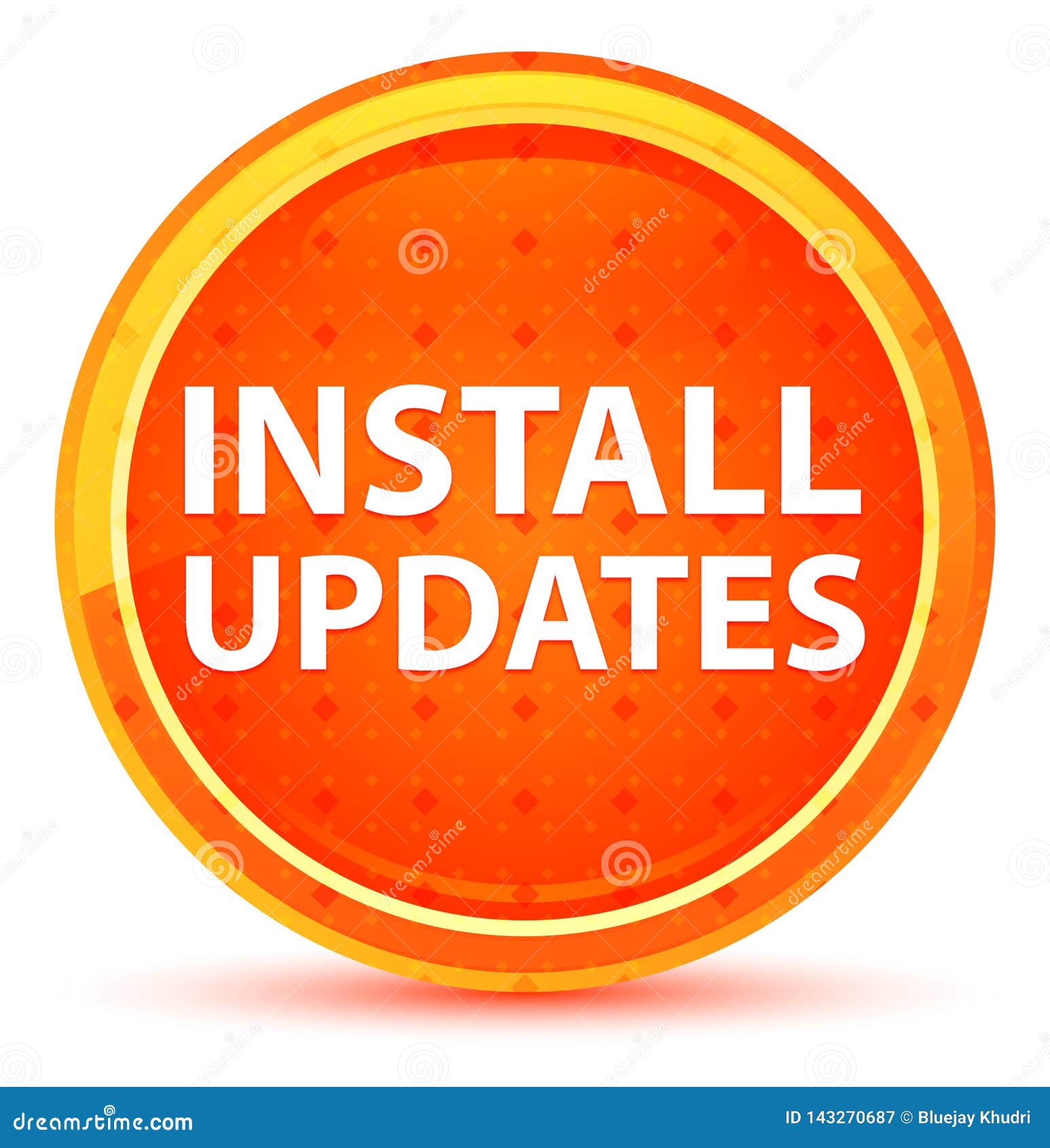 Install Updates Natural Orange Round Button Stock Illustration ...