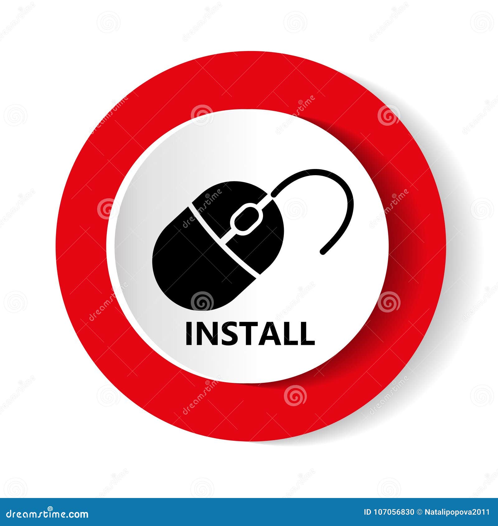 Install Vector Icon Modern Design of Red and White Web Port and Buttons ...