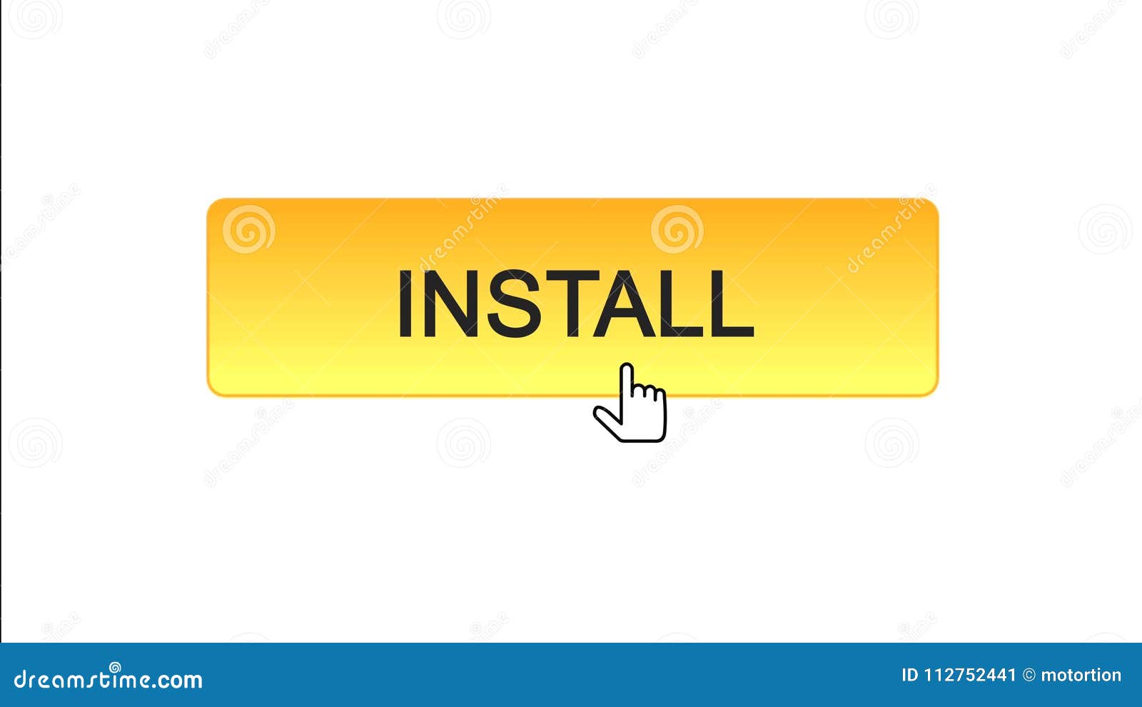 Install Web Interface Button Clicked With Mouse Cursor Orange Color