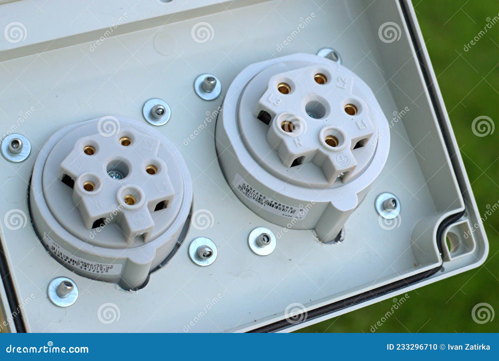 Installation of 16 Ampere Sockets Stock Photo - Image of experience ...