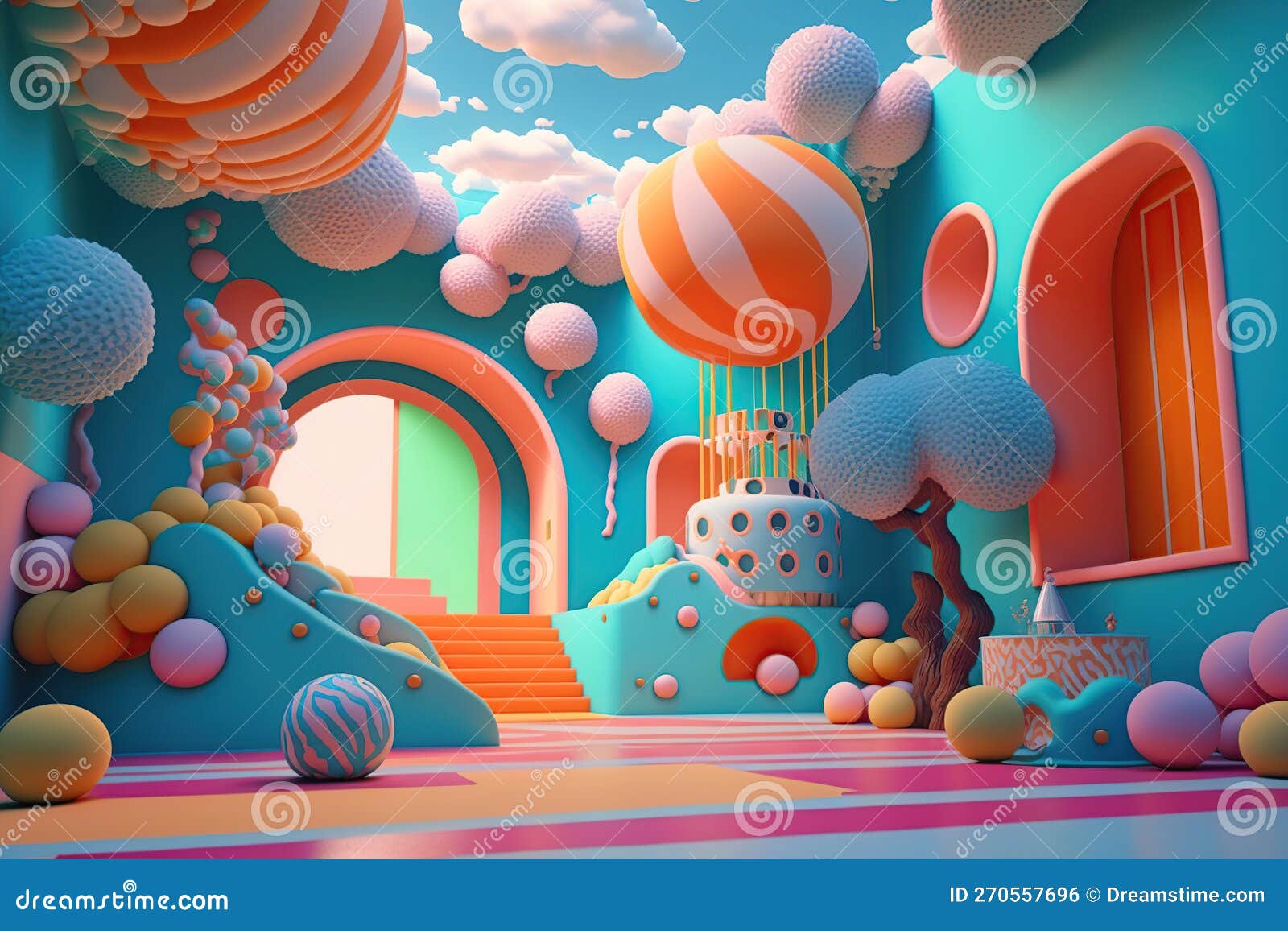 Installation in the Amusement Park for Kids Ai Generated Stock ...