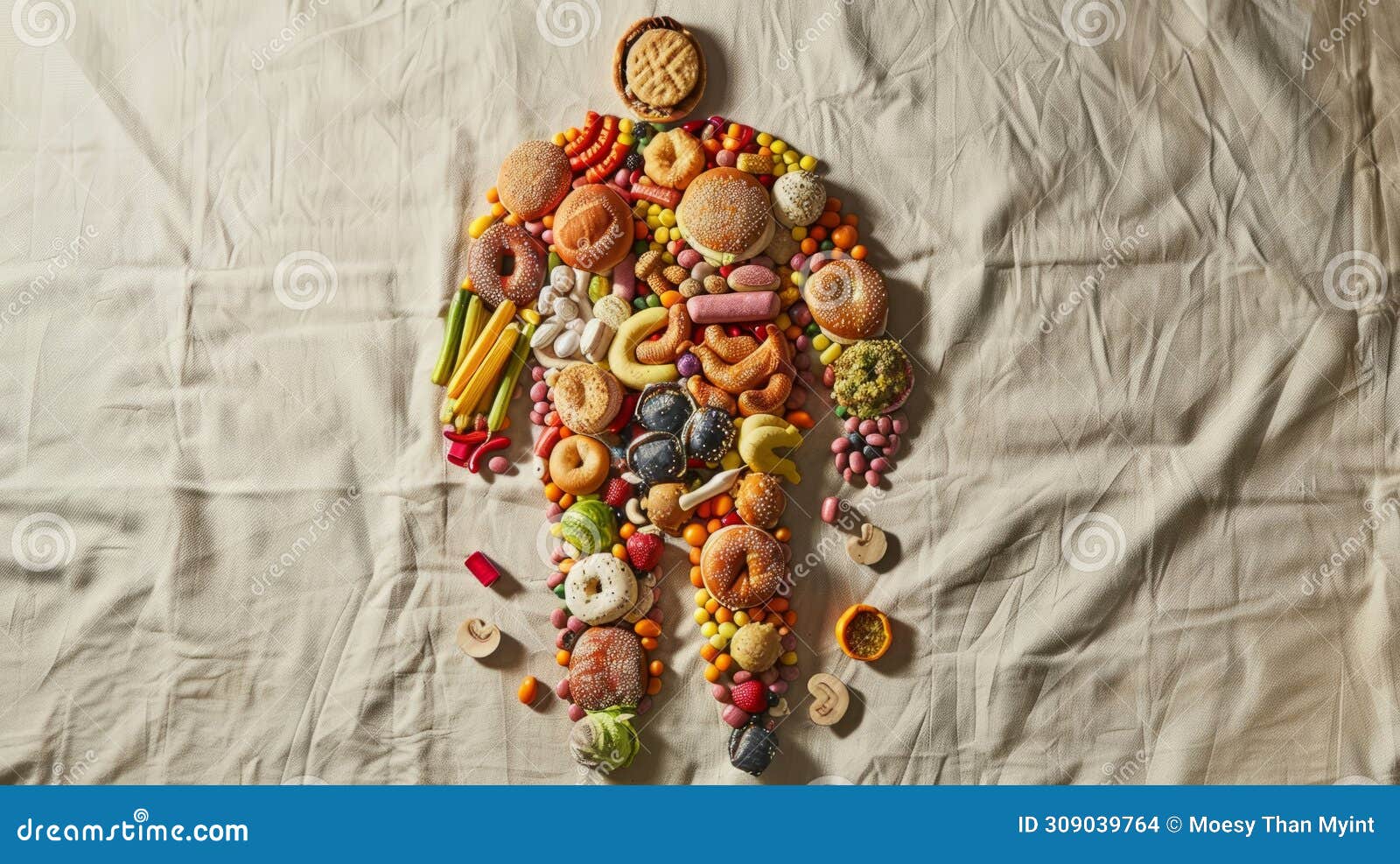 Installation Artwork of Junk Food Causing Obesity Stock Illustration ...
