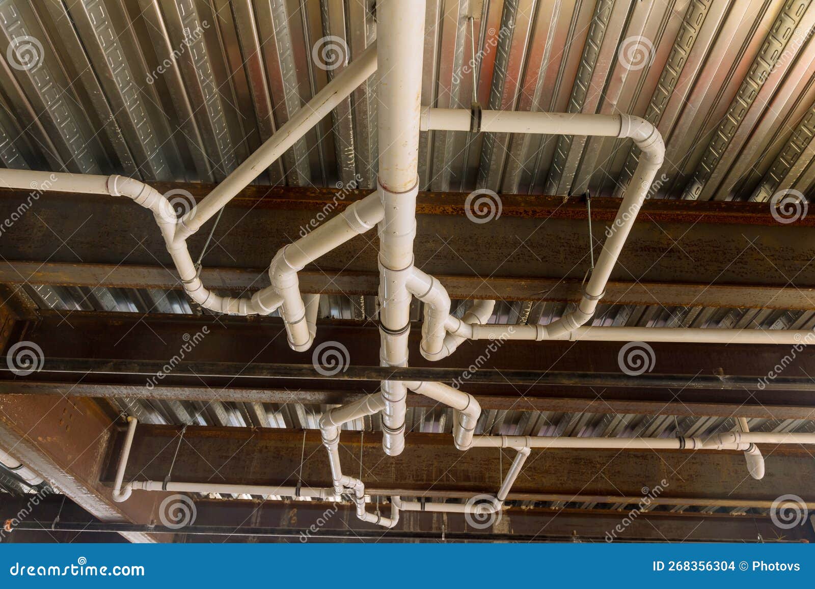 Installation of Assembled in Waste Pipe Lines System Under the Ceiling of an Apartment Building ...