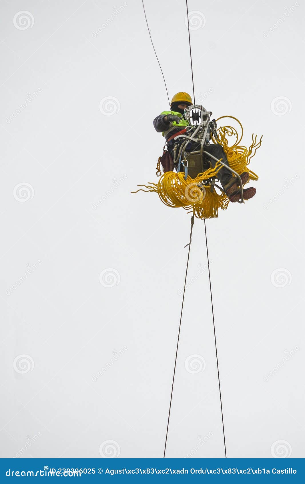 Installation and Assembly of High-rise Electrical Towers. Stock Image ...