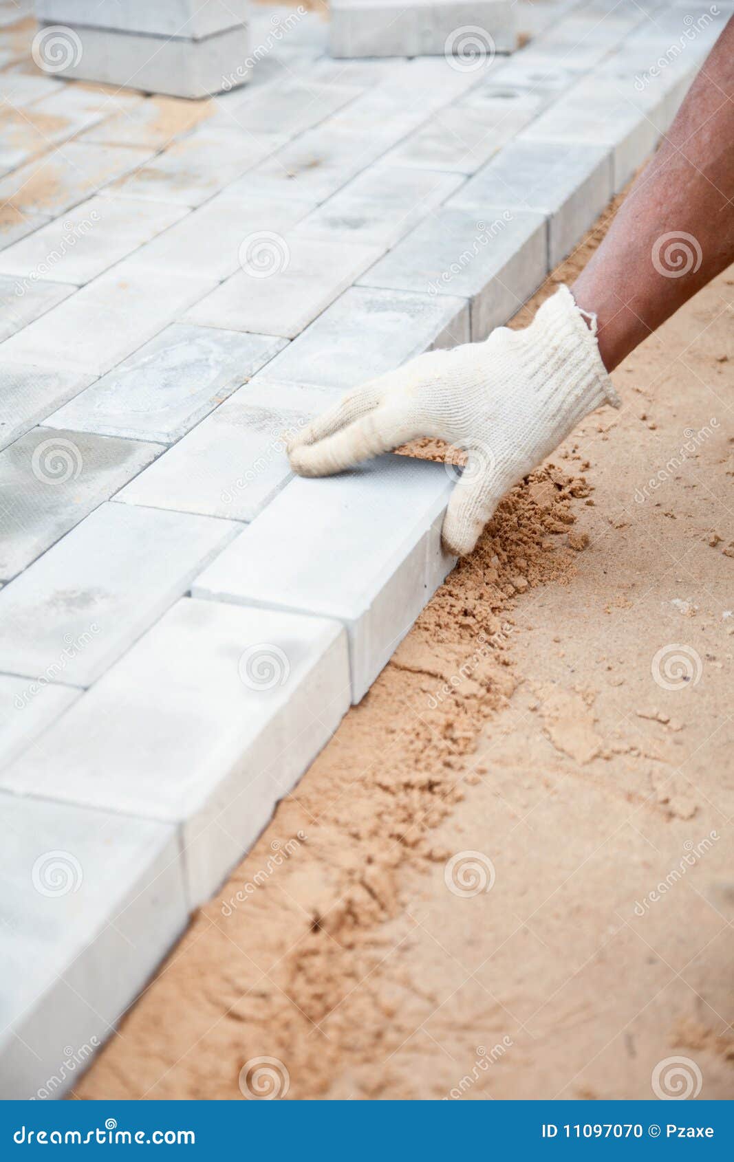 Installation of Brick Platform - Laying Bricks Stock Photo - Image of ...
