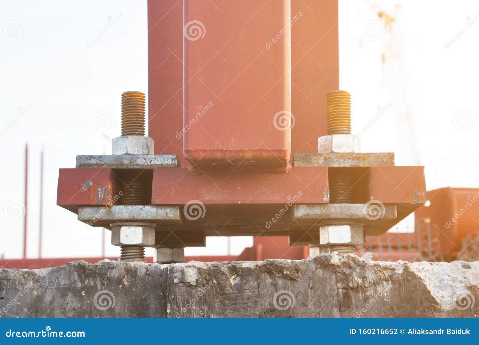 Installation of Building Structures Using Anchor Blocks Stock Photo ...