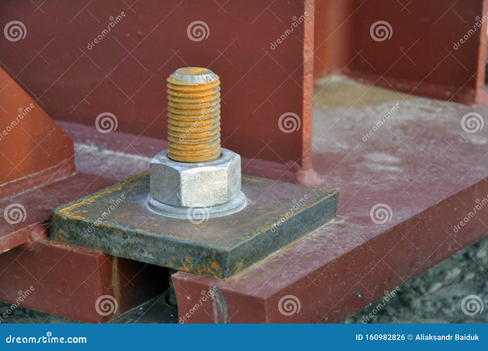 Installation of Building Structures Using Anchor Blocks. Stock Photo ...