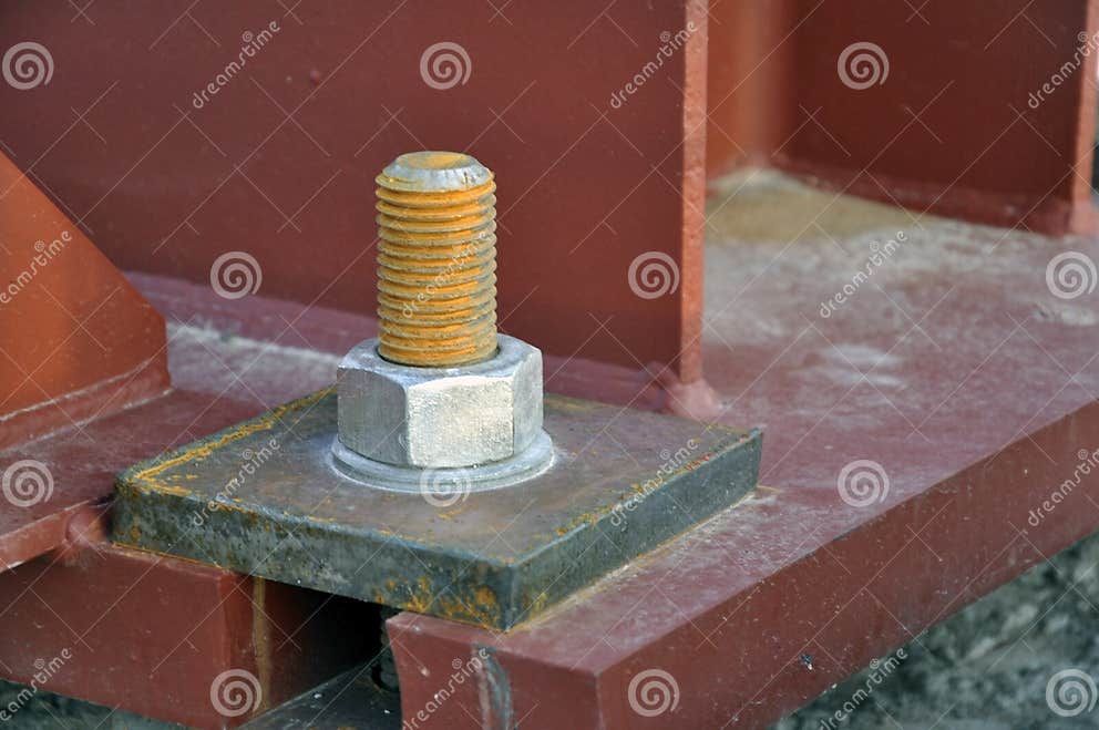 Installation of Building Structures Using Anchor Blocks. Stock Photo ...