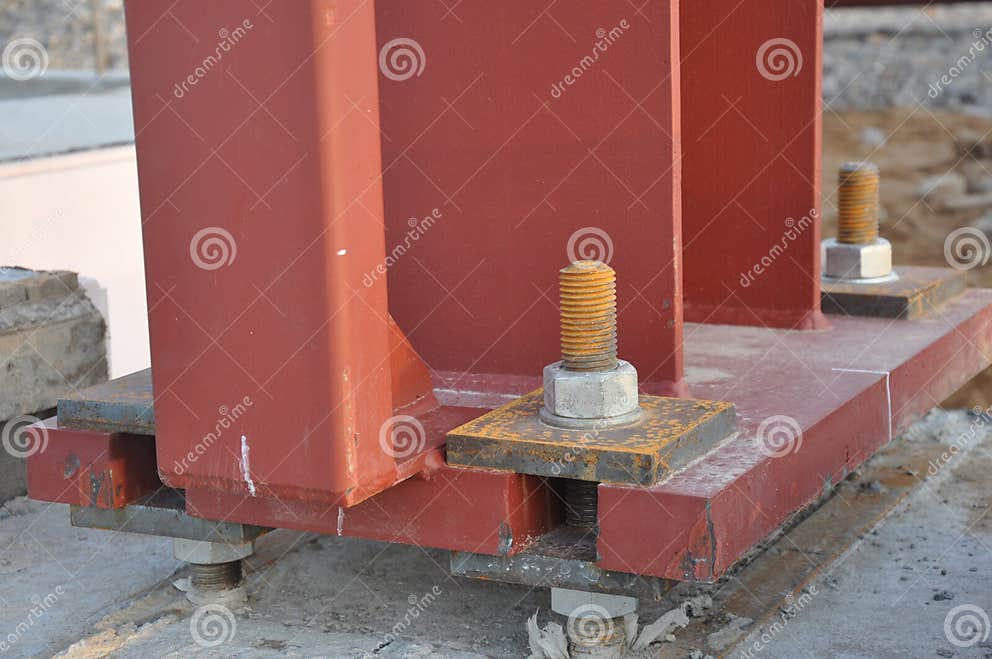 Installation of Building Structures Using Anchor Blocks. Stock Photo ...