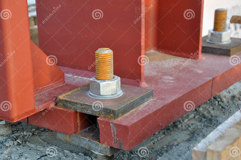 Installation of Building Structures Using Anchor Blocks Stock Photo ...