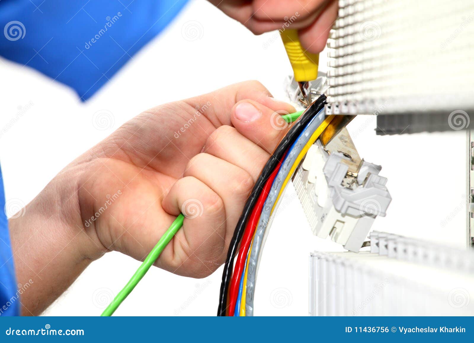 Installation a Cable of Communication Stock Photo - Image of stream ...