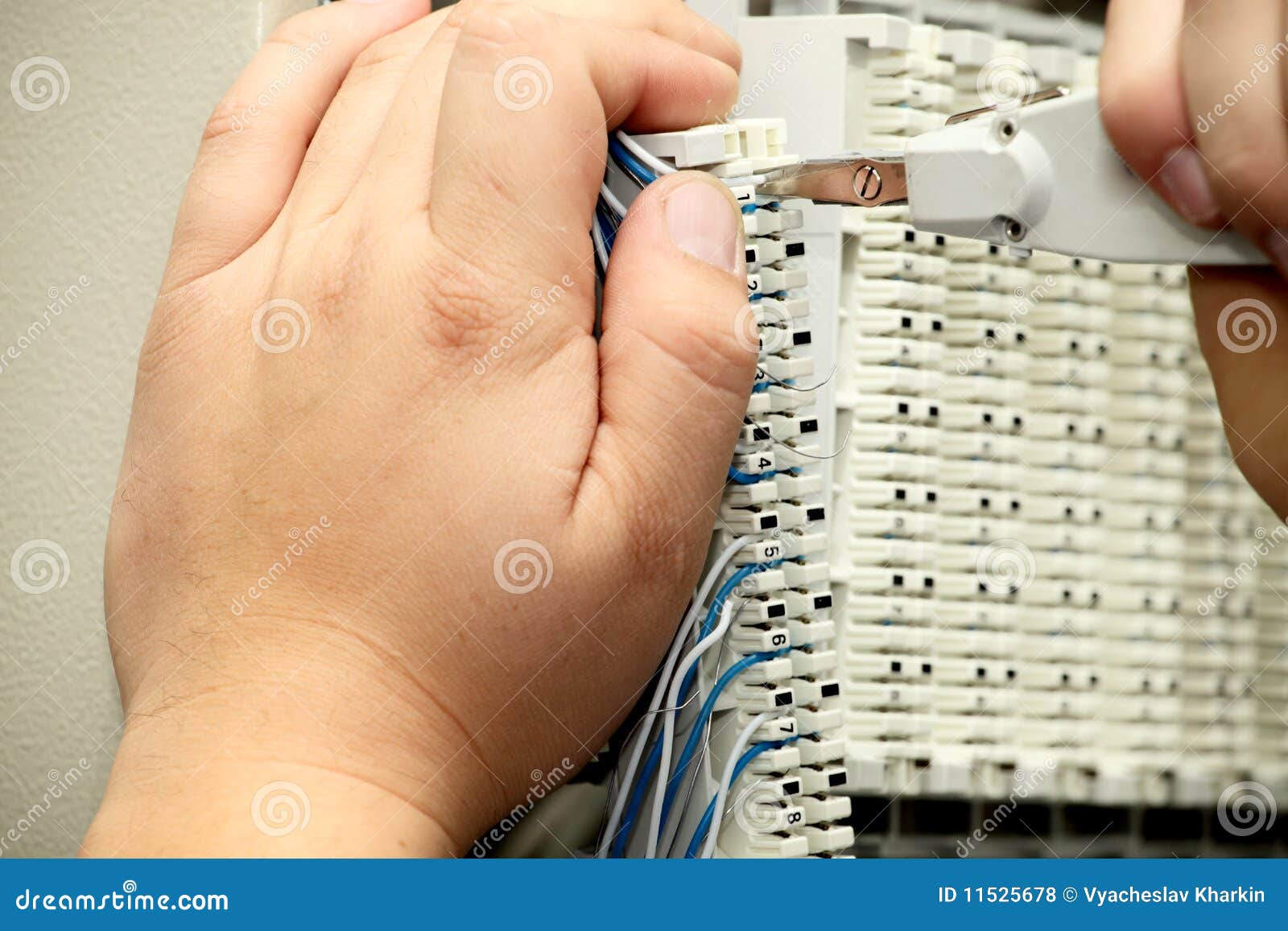 Installation a Cable of Communication Stock Photo - Image of analogue ...