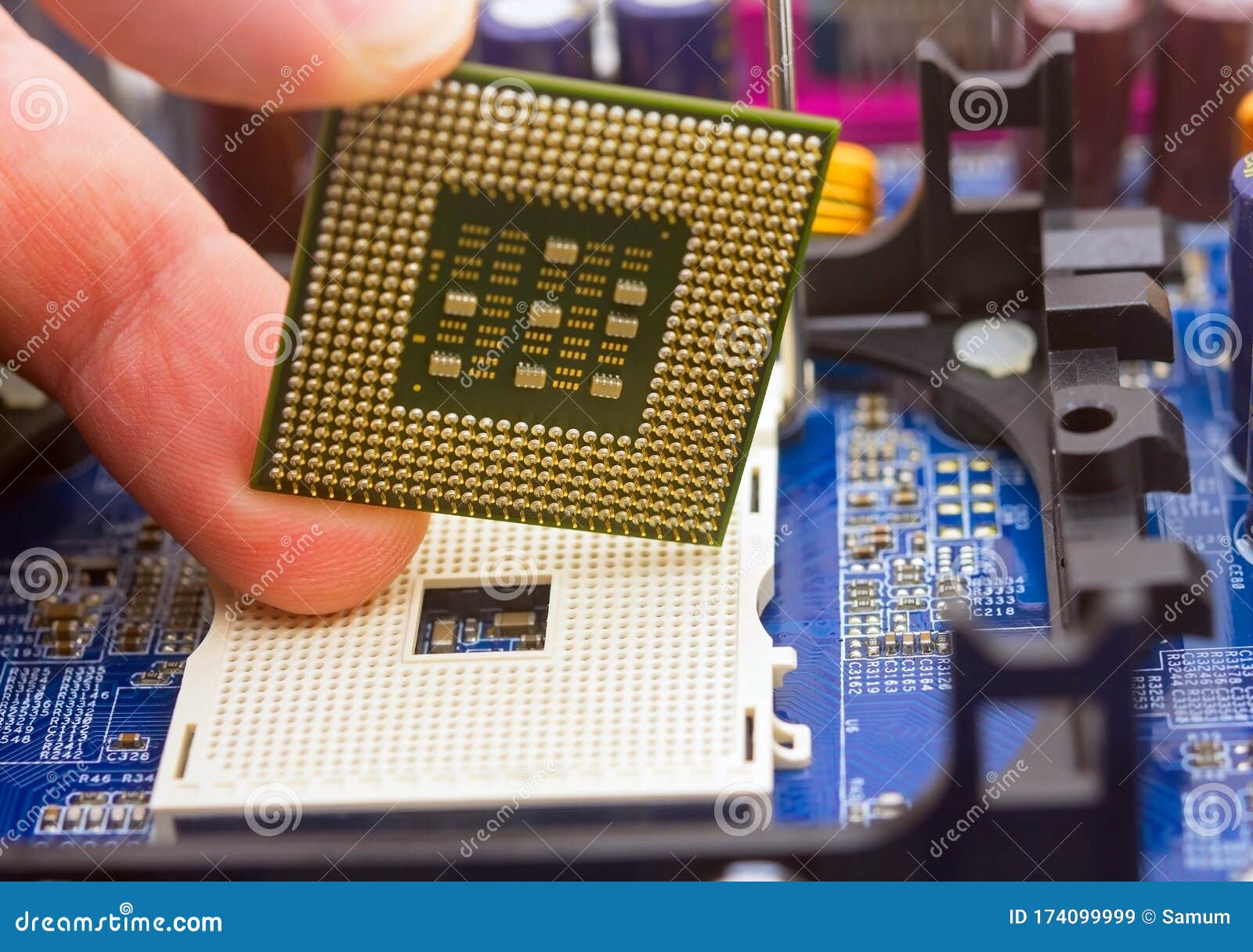 Installing Central Processor Unit Stock Image - Image of industry ...