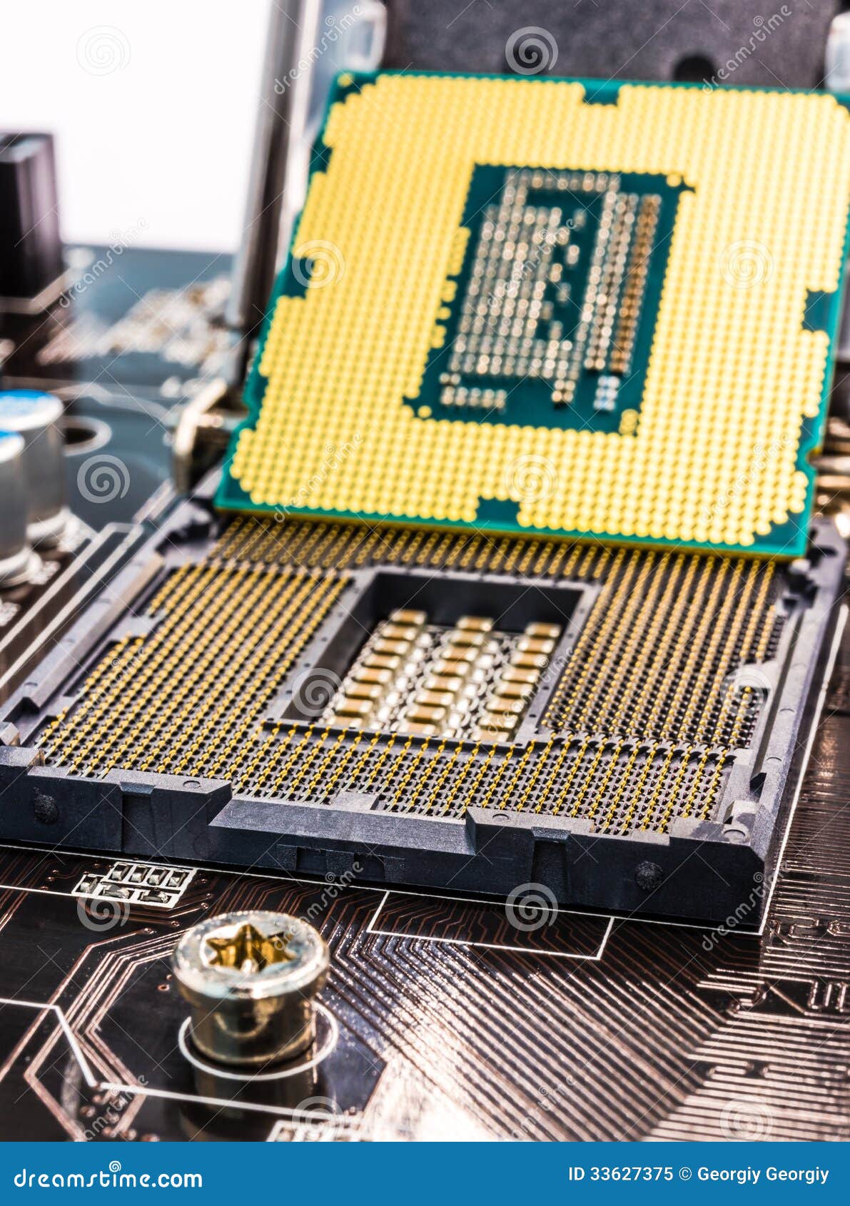 Installation of Computer Processor in the Socket Stock Image - Image of ...