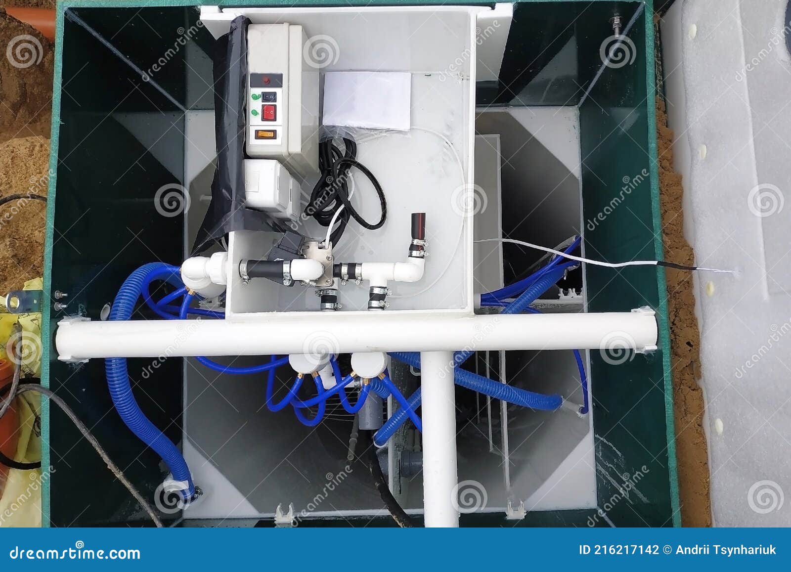 Installation and Connection of the Sump To the Mains Stock Photo ...