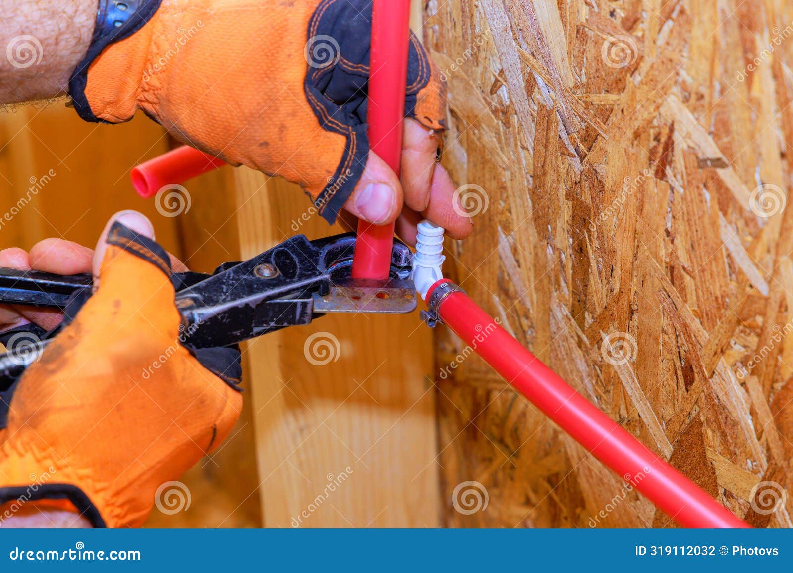 An Installation Connection To PVC Plastic Water Pipes is Completed by a ...