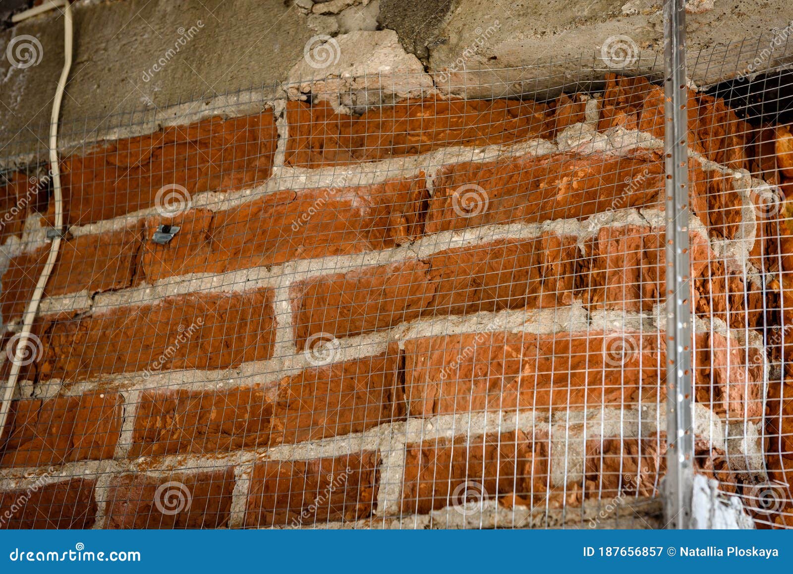 Installation Construction Metal Grid for Plaster Application Stock ...