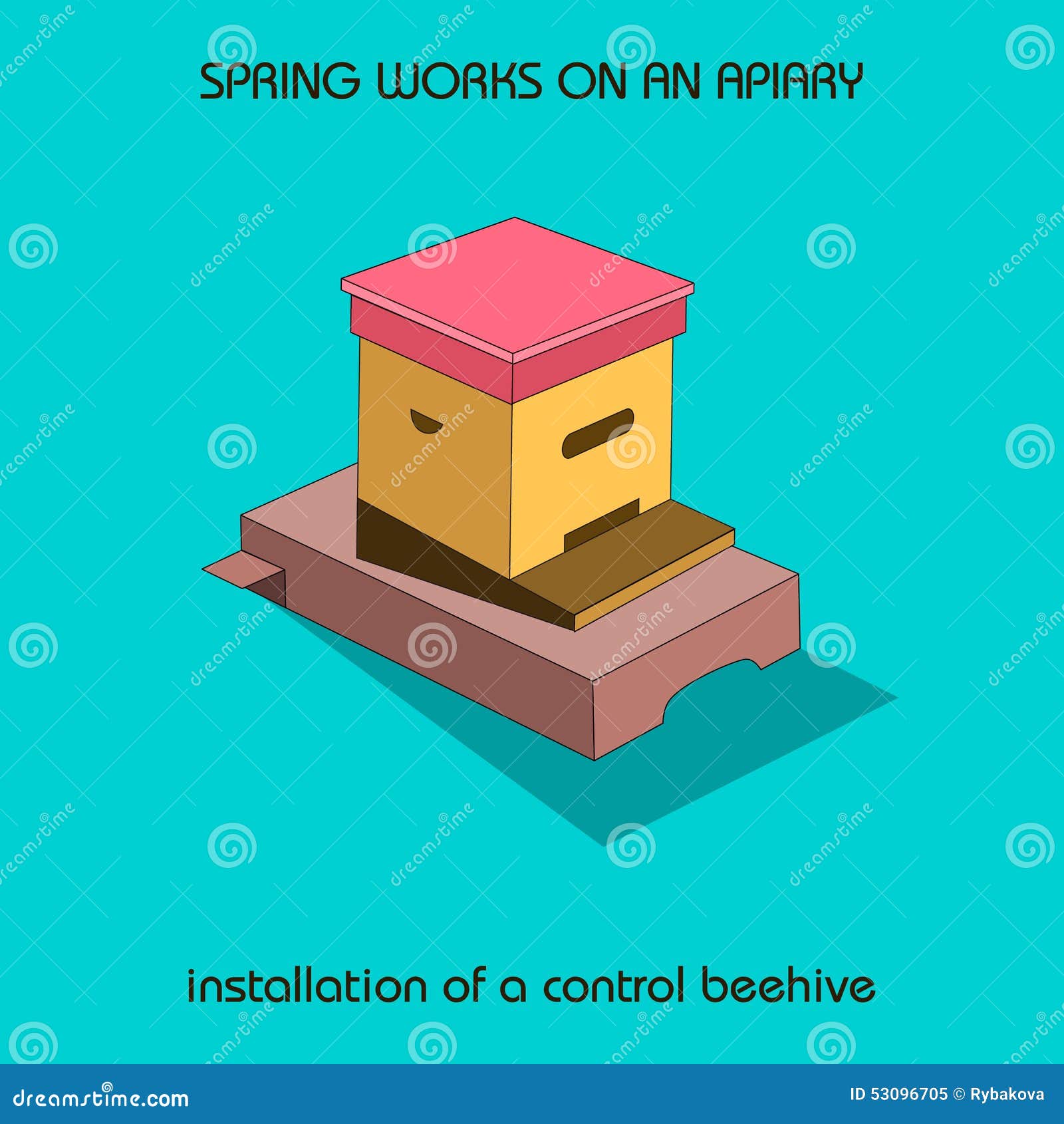 Installation of a Control Beehive (spring Work) Stock Illustration ...