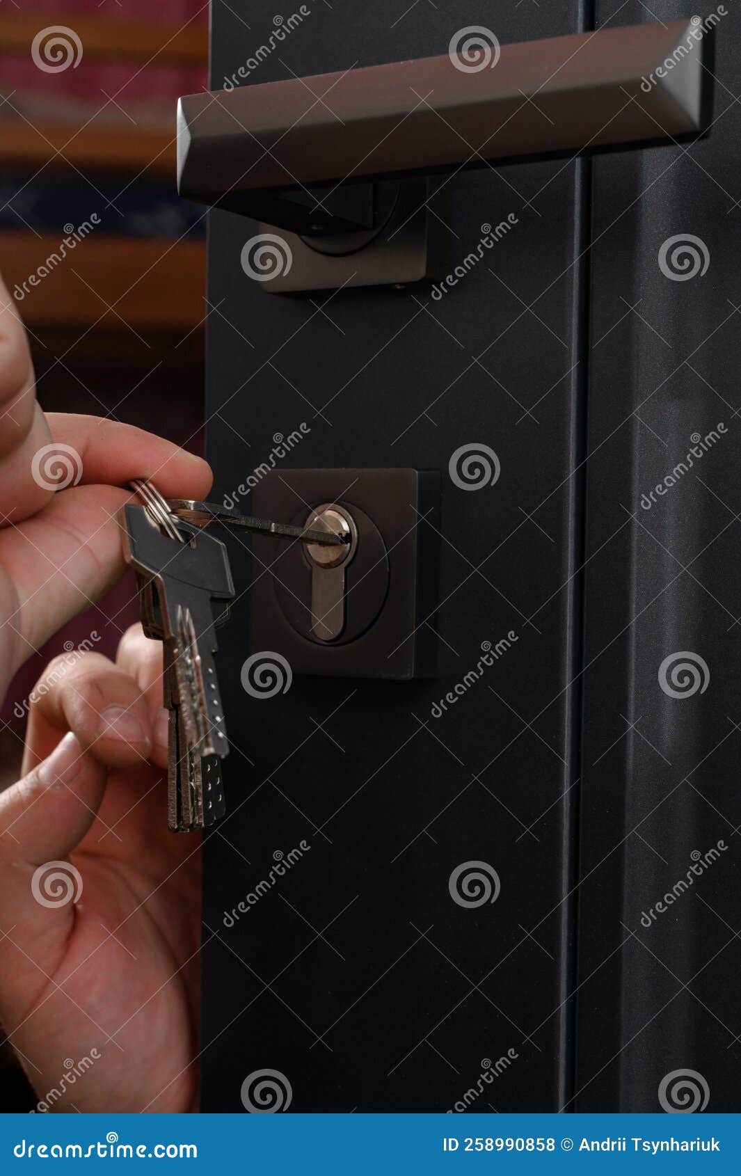 Installation of a Door Lock, a Carpenter Installs a Door Lock in a Door ...