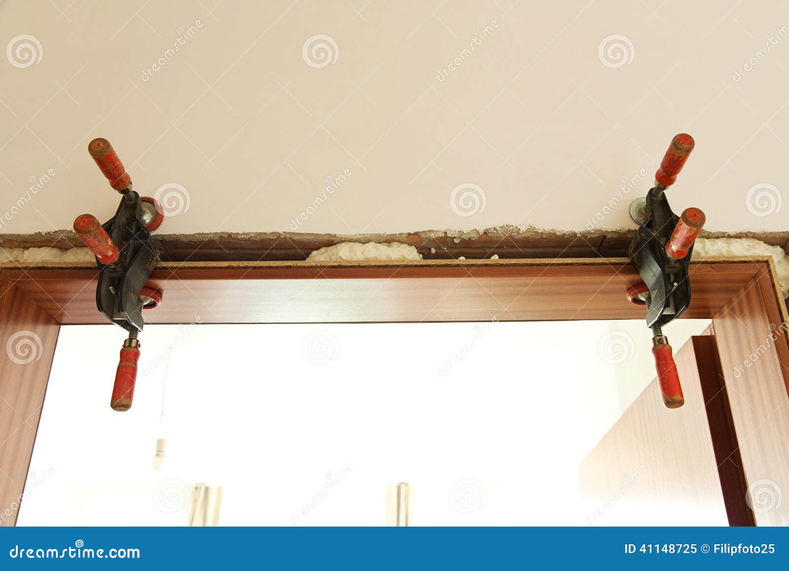 Installation of doors stock image. Image of montage, builder - 41148725