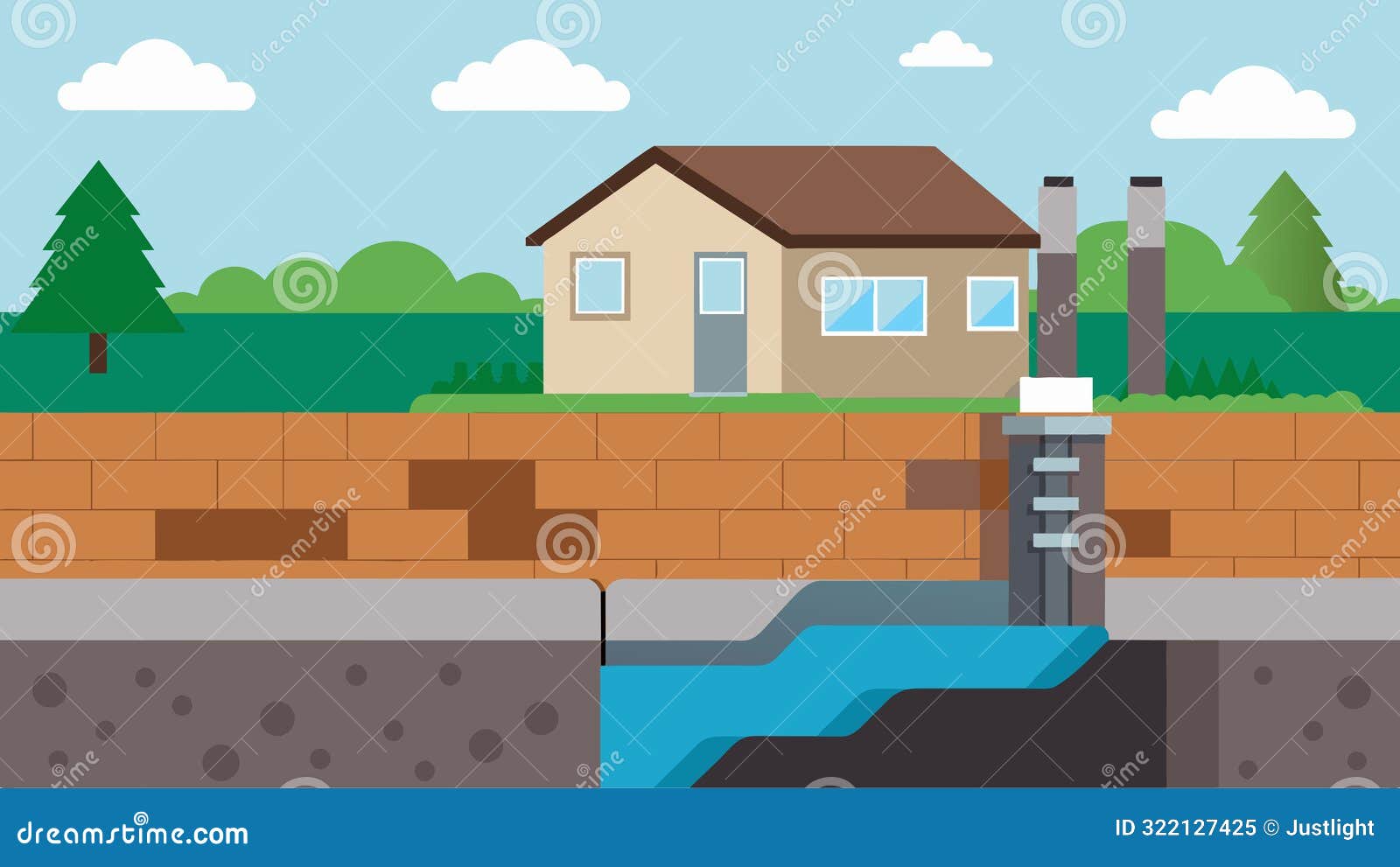 Installation Of A Drainage System Behind The Retaining Wall To Prevent ...