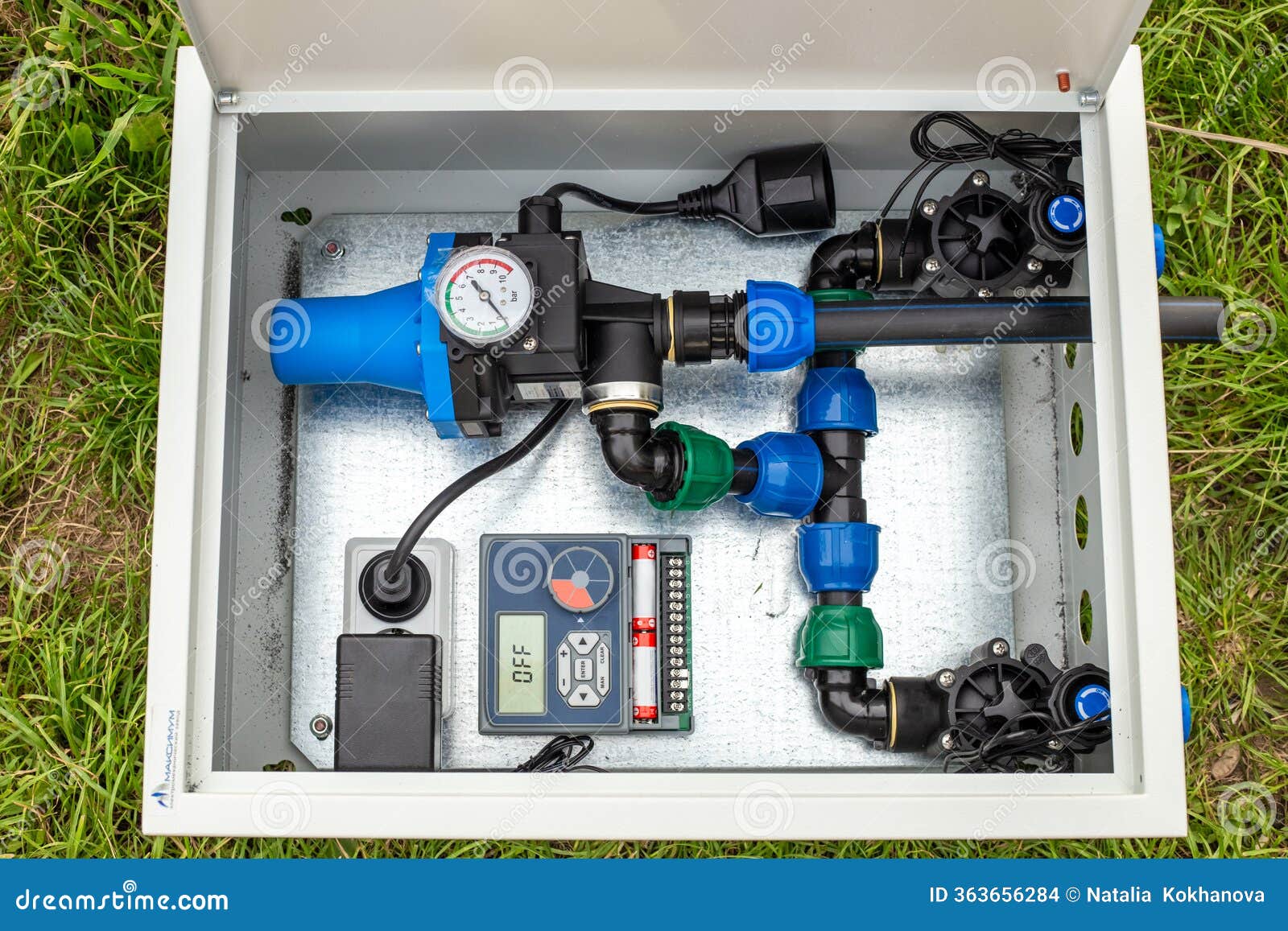 Automatic Water Supply Station Isolated White Background. Powerful Pump ...