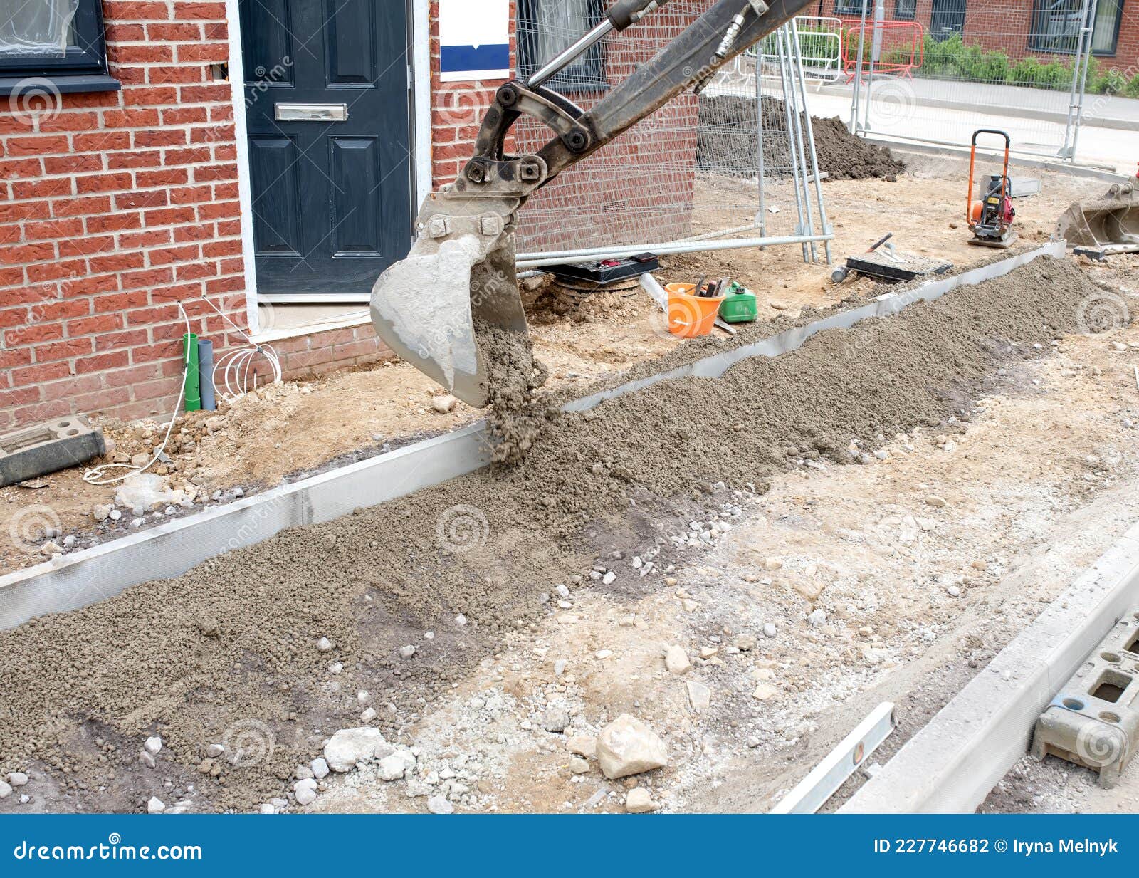 Installation of Edging Kerb during Footpath Construction in Front of ...