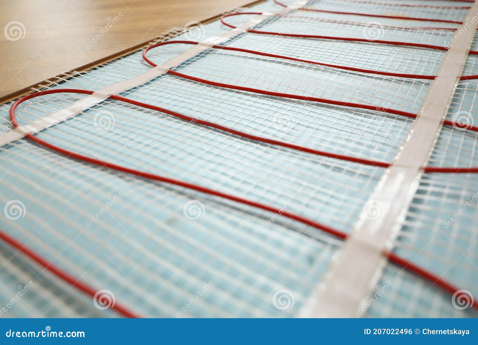 Installation of Electric Underfloor Heating System Indoors, Closeup ...